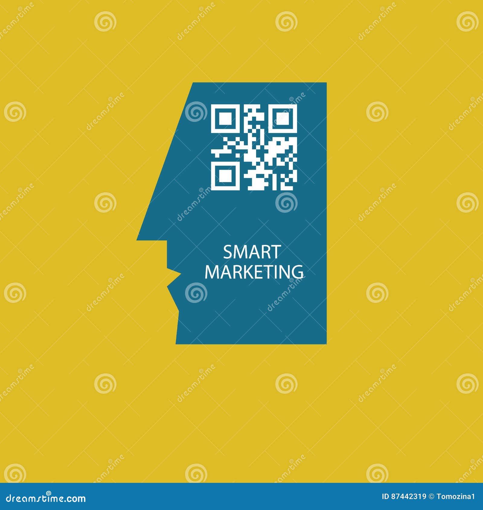 QR code in head stock vector. Illustration of code, people - 87442319