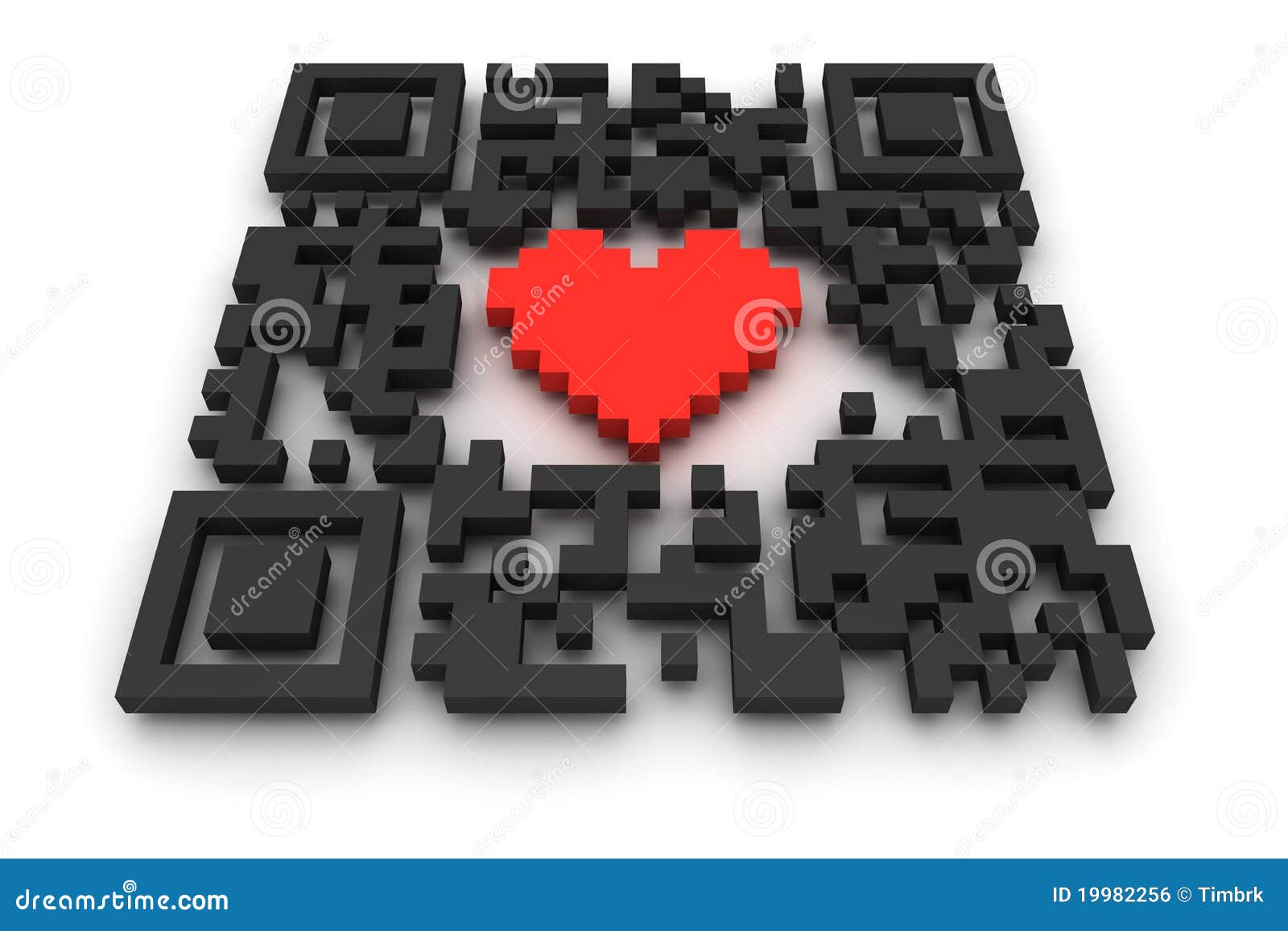 QR-code with heart stock illustration. Illustration of label - 19982256