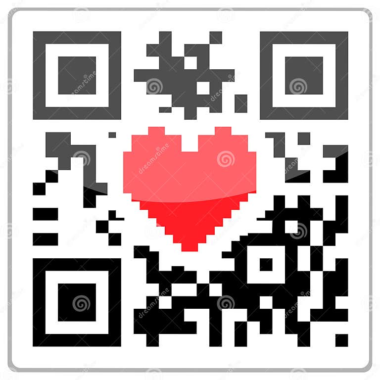 QR code heart stock vector. Illustration of curled, heart - 29362007