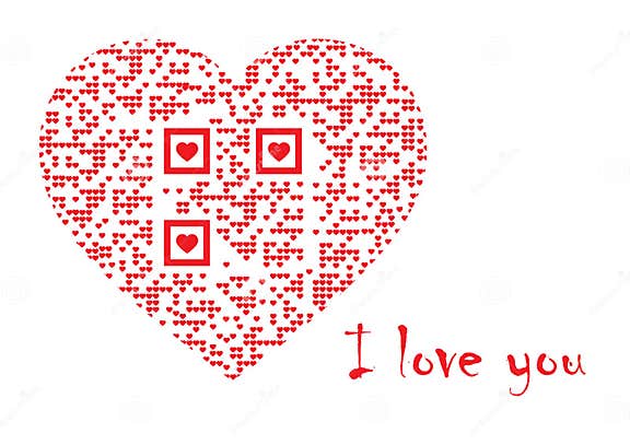 QR Code in Heart: I Love You Stock Illustration - Illustration of code ...