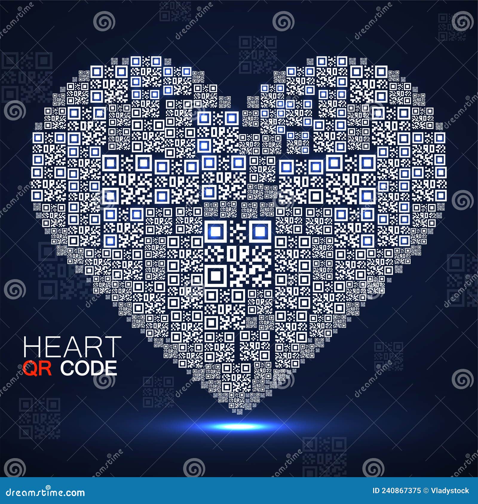 QR Code Heart. Silhouette Heart with Qr Code Stock Vector ...