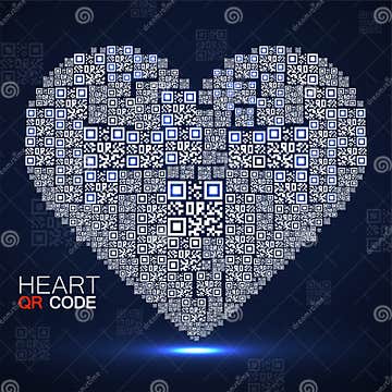 QR Code Heart. Silhouette Heart with Qr Code Stock Vector ...