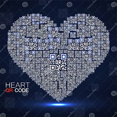QR Code Heart. Silhouette Heart with Qr Code Stock Vector ...