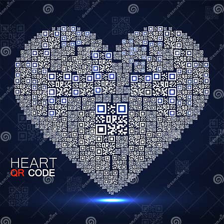 QR Code Heart. Silhouette Heart with Qr Code Stock Vector ...