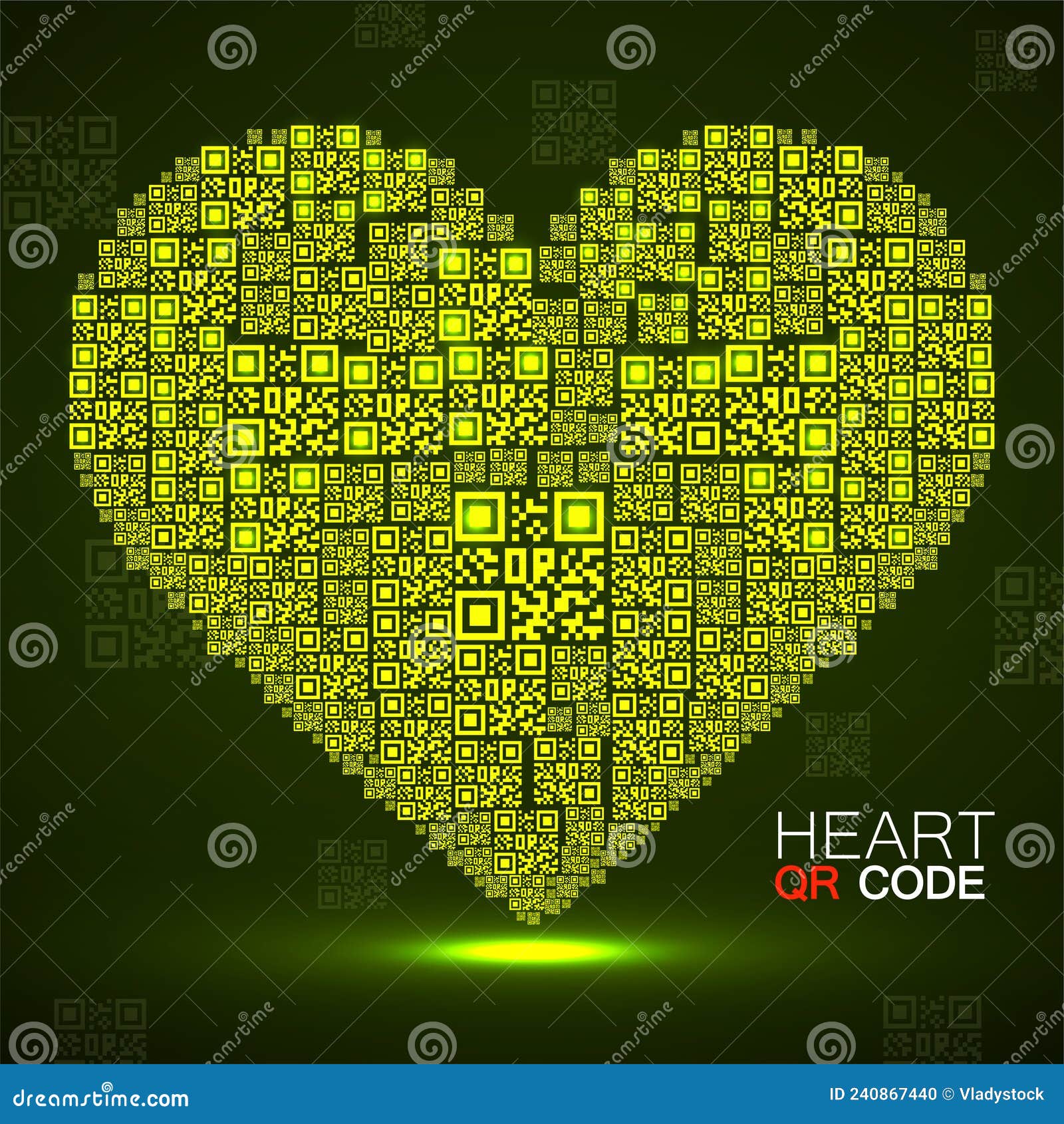 QR Code Heart. Silhouette Heart with Qr Code Stock Vector ...