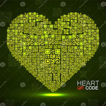 QR Code Heart. Silhouette Heart with Qr Code Stock Vector ...