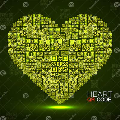 QR Code Heart. Silhouette Heart with Qr Code Stock Vector ...