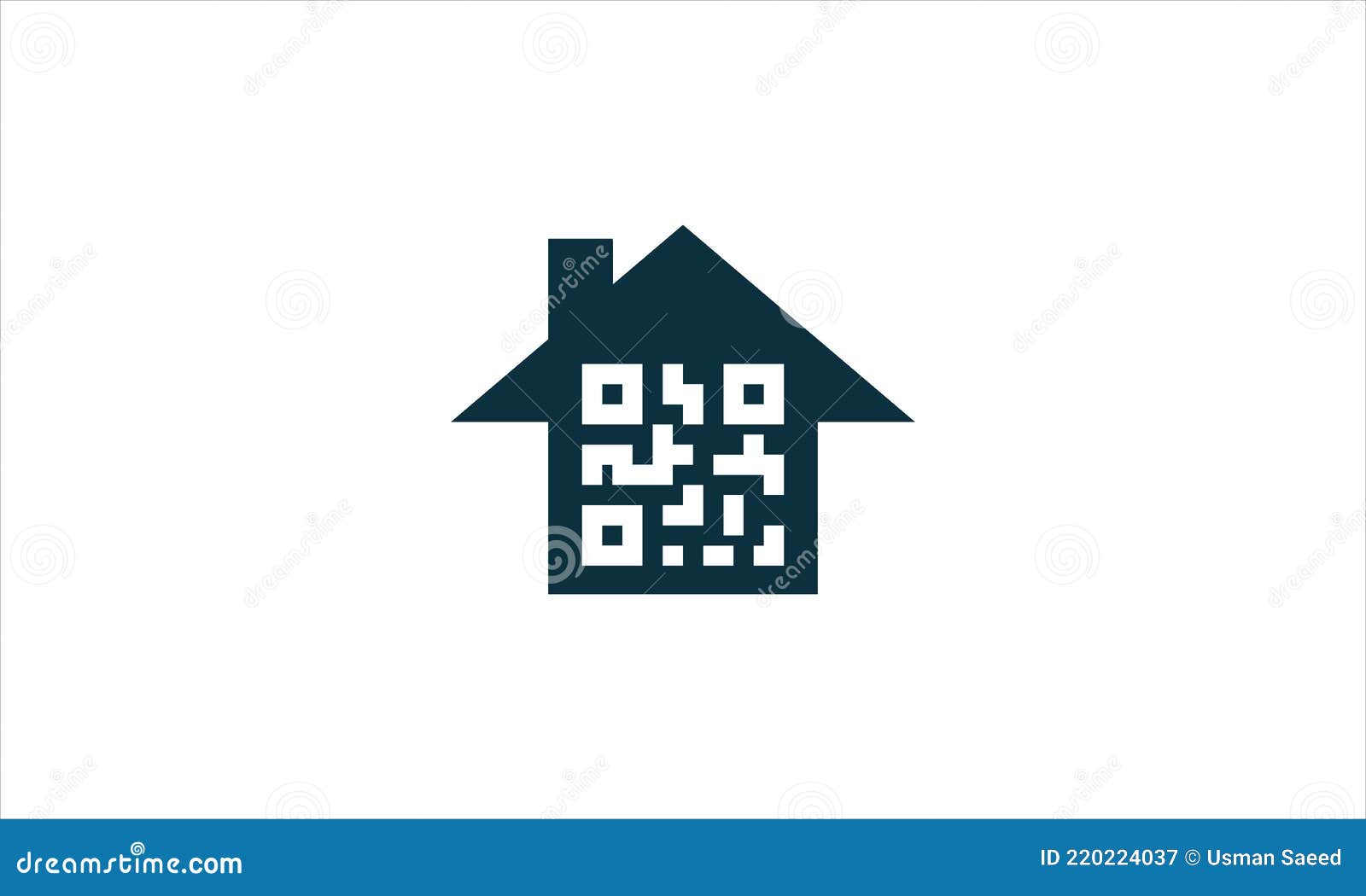 Qr Code Home In 3d Style On White Background. 3d Mobile App Icon Vector ...
