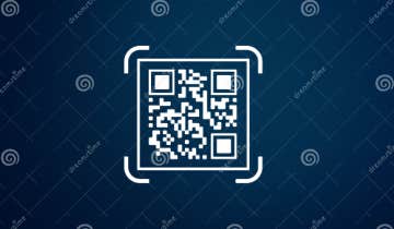 QR Code Icon, on Blue Background Stock Illustration - Illustration of ...