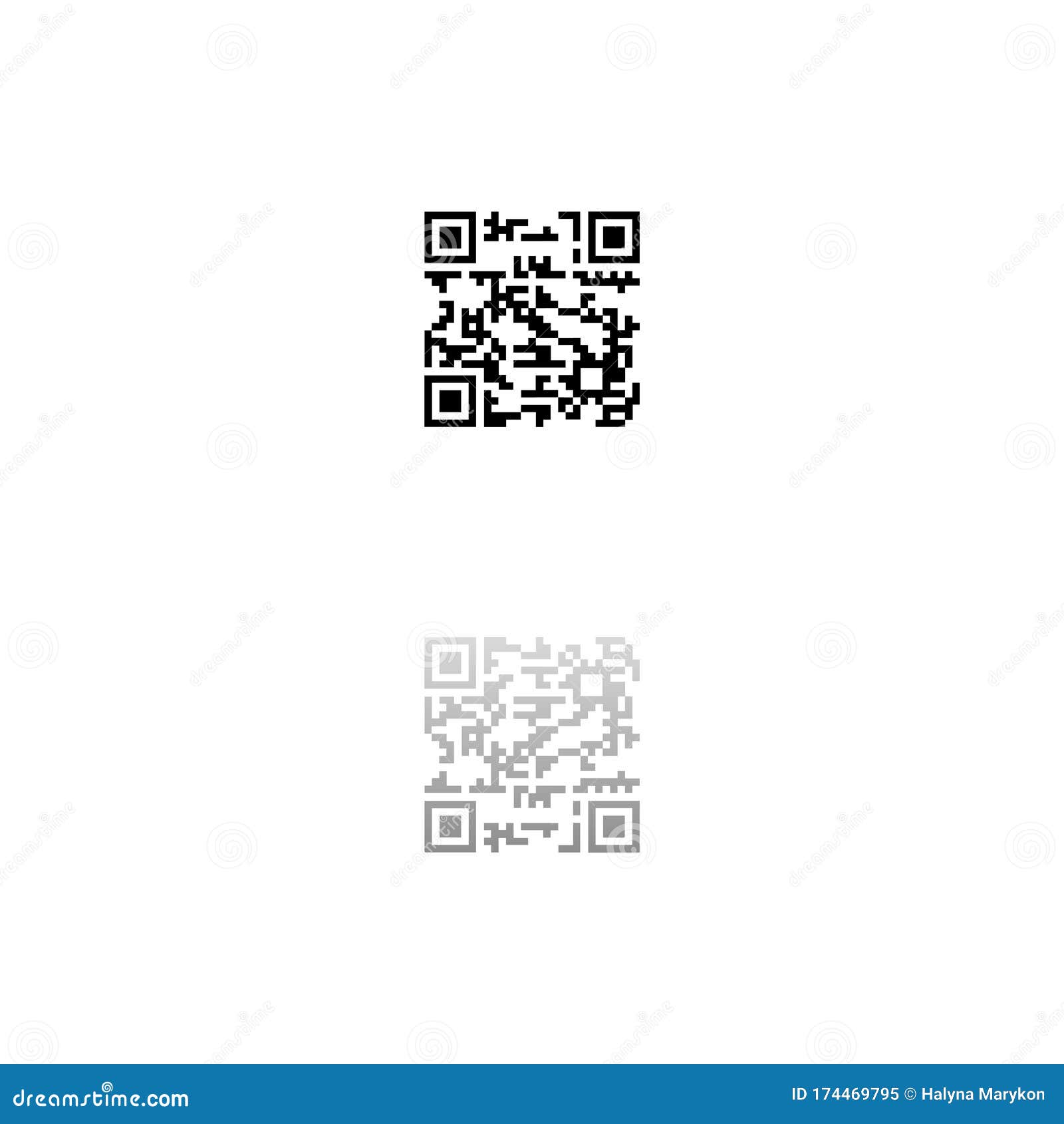 Qr code icon flat stock illustration. Illustration of black - 174469795