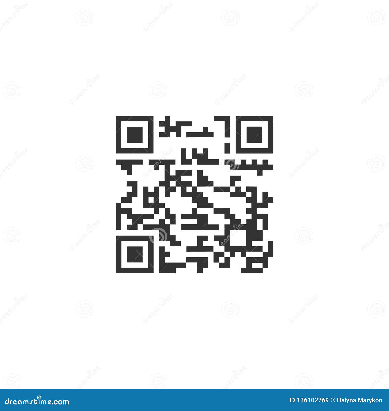 Qr code icon flat stock vector. Illustration of button - 136102769