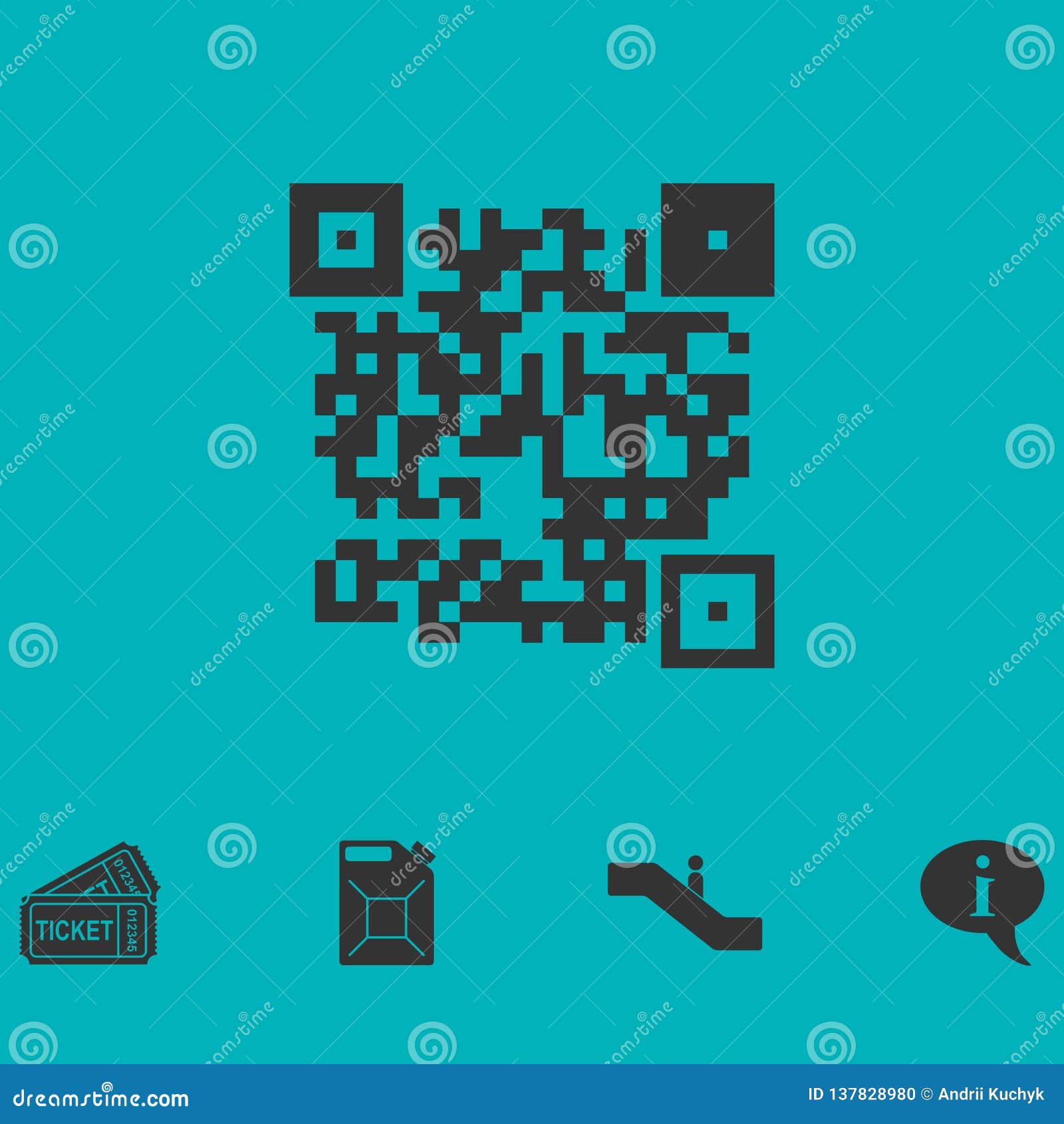 Qr code icon flat stock vector. Illustration of logistics - 137828980