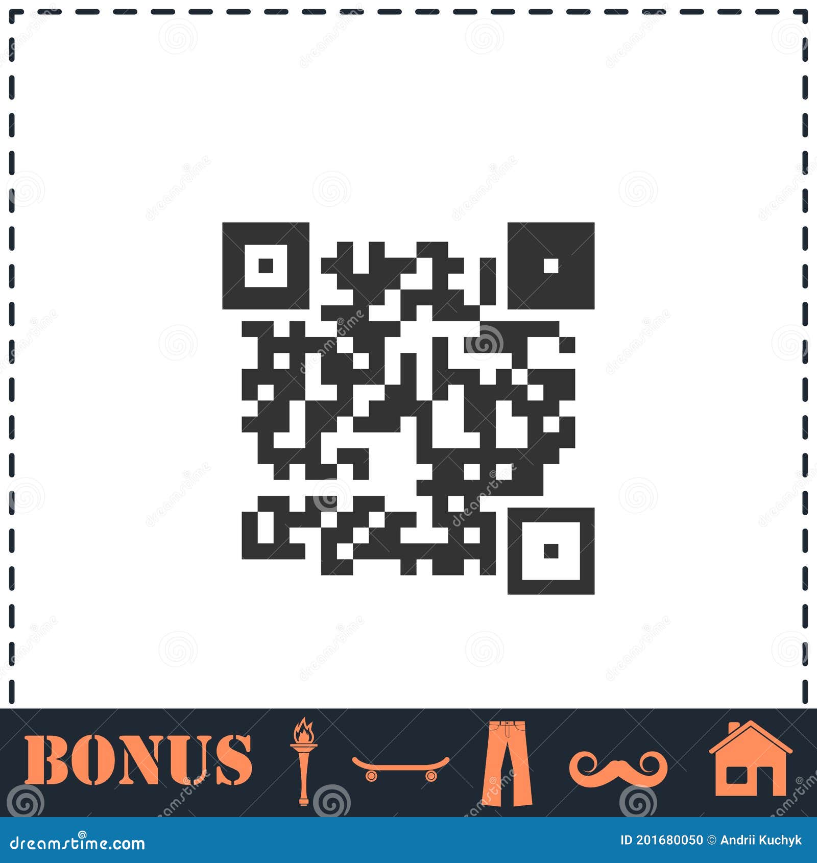 Qr code icon flat stock illustration. Illustration of vector - 201680050