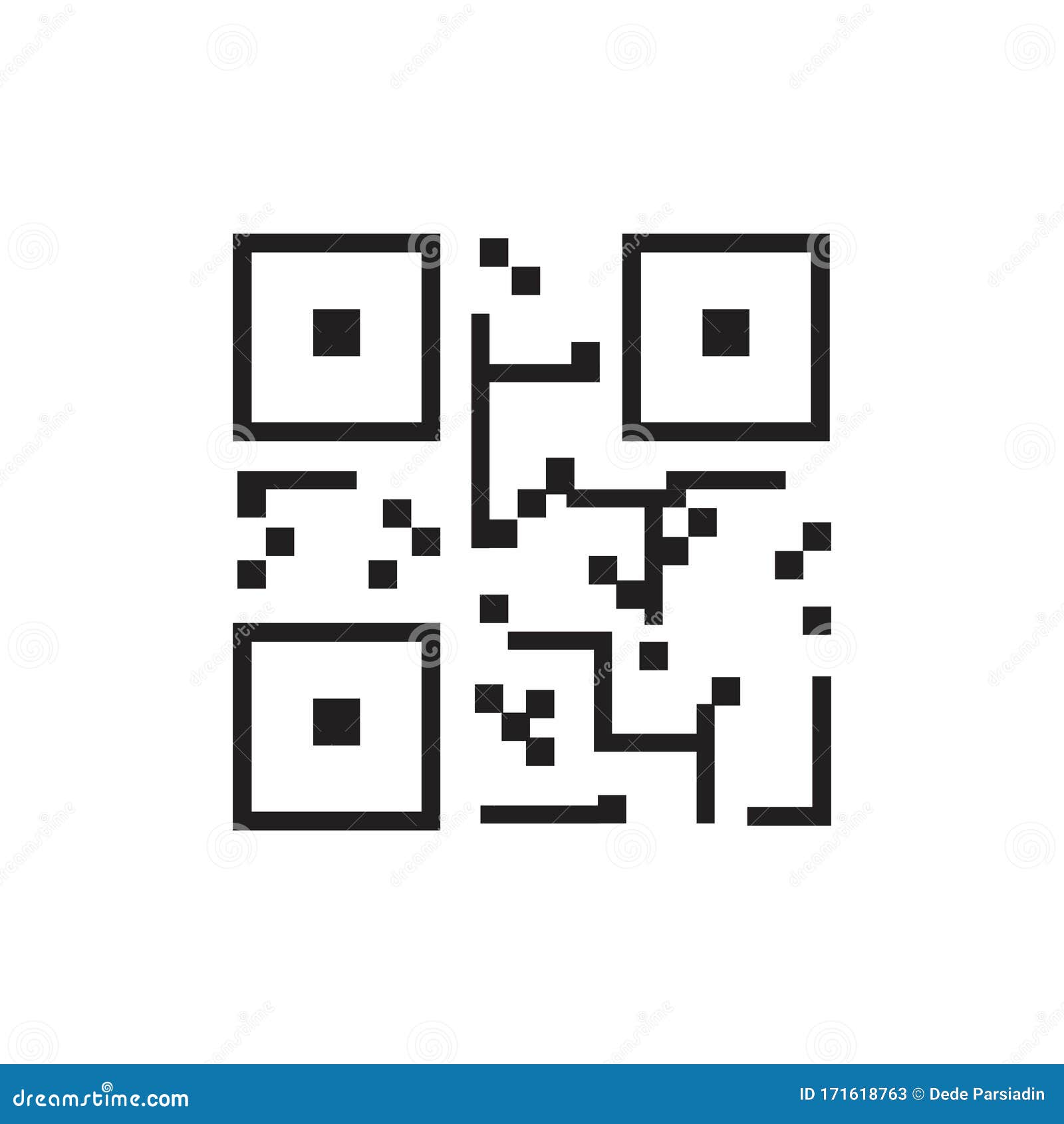 QR Code Icon - Identification Elements Illustrations, Vector Sign ...