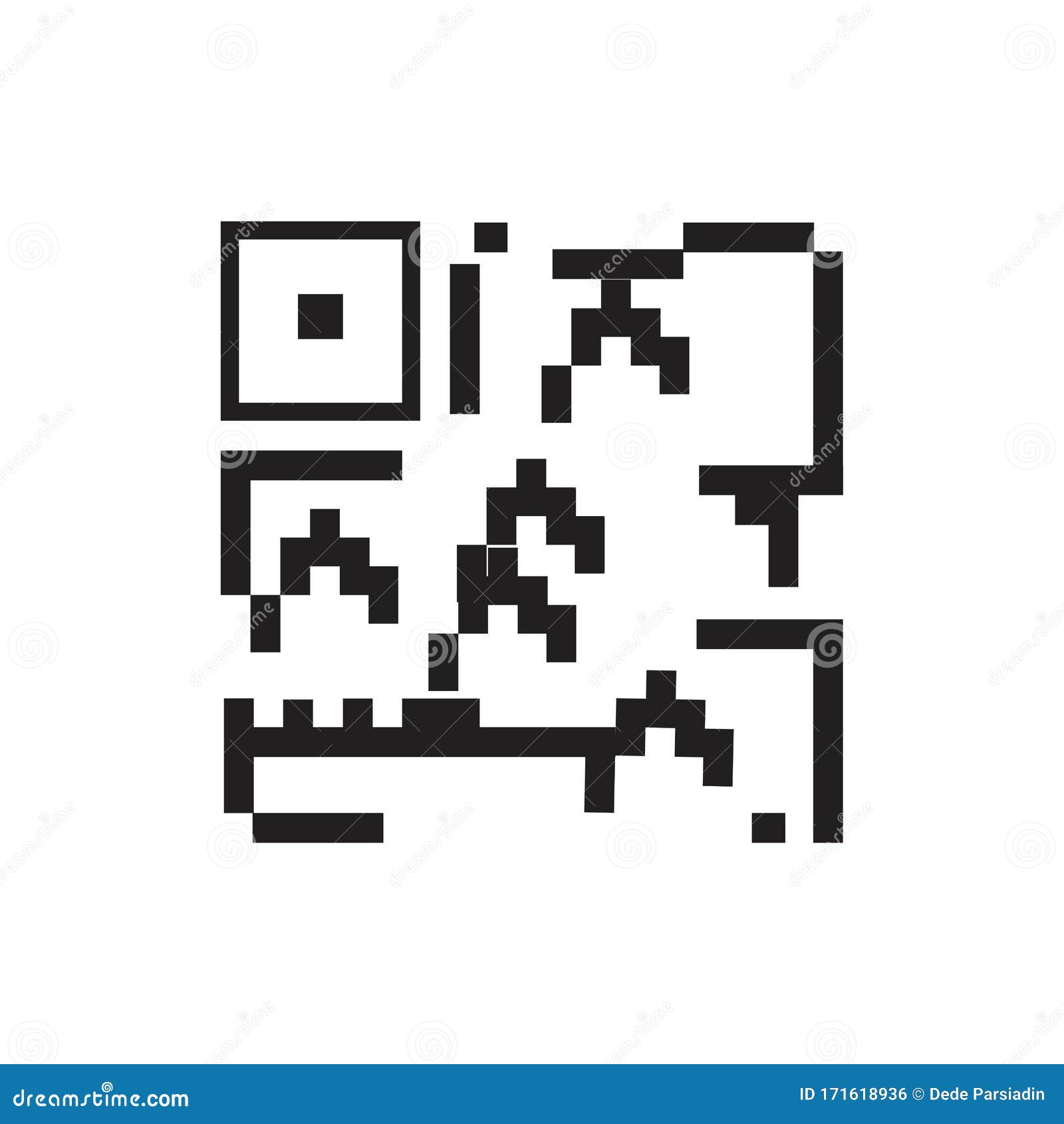 QR Code Icon - Identification Elements Illustrations, Vector Sign ...
