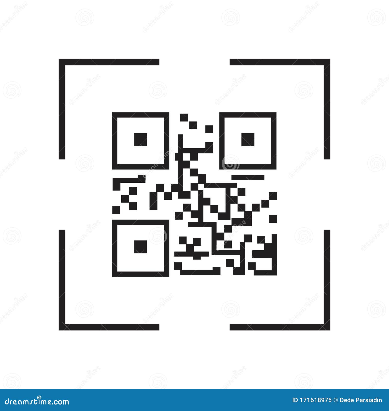 QR Code Icon - Identification Elements Illustrations, Vector Sign ...