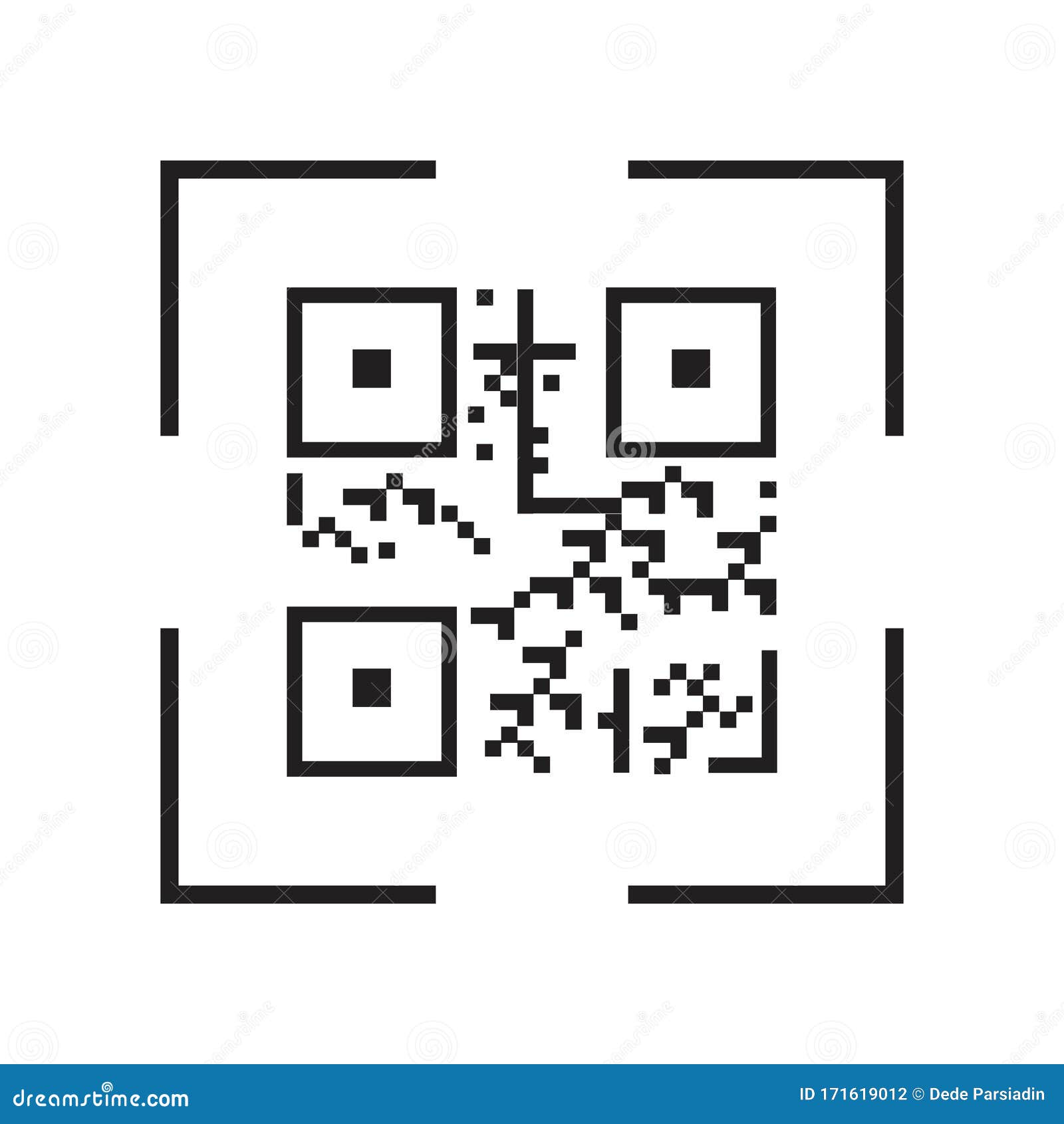 QR Code Icon - Identification Elements Illustrations, Vector Sign ...