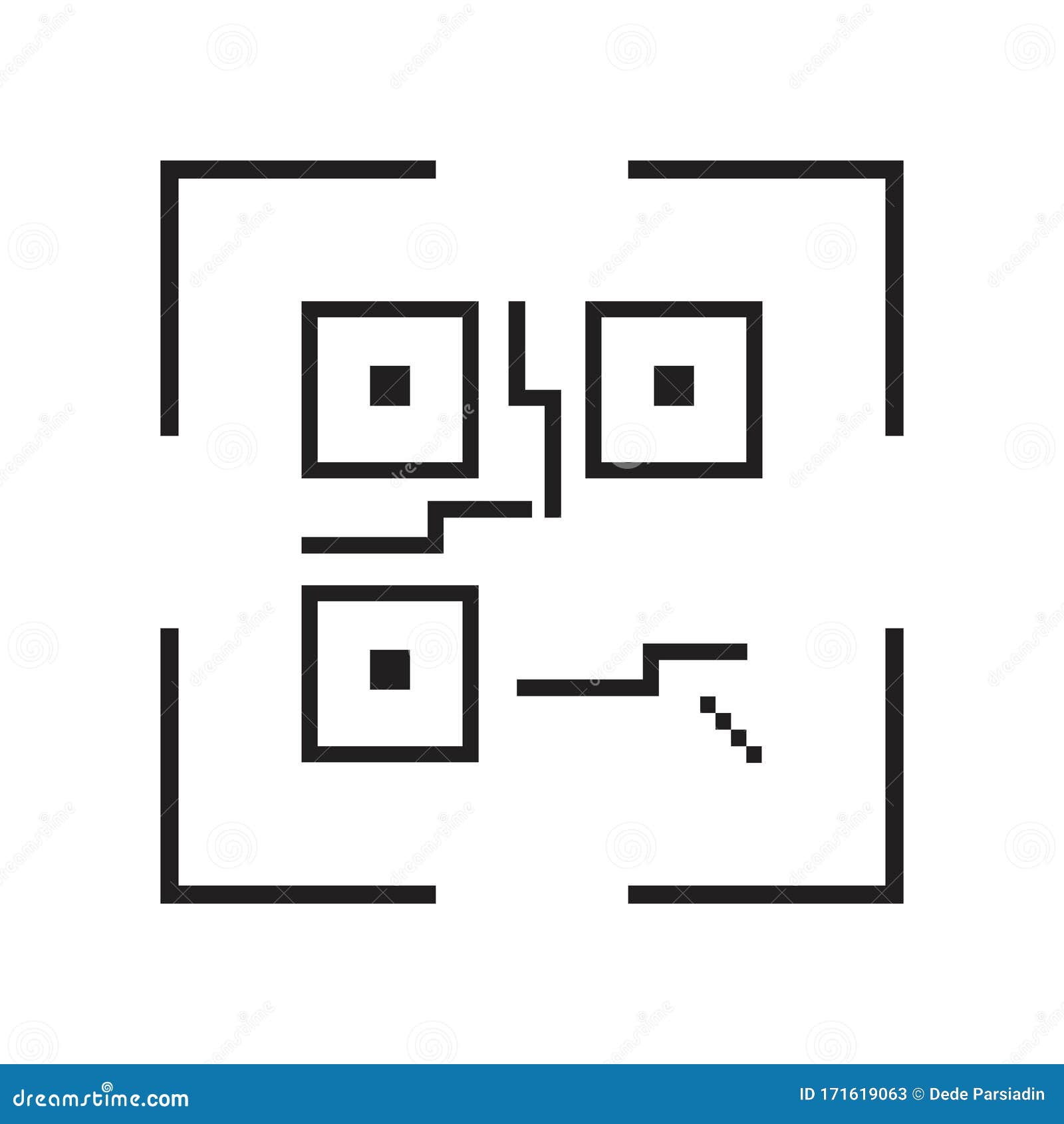 QR Code Icon - Identification Elements Illustrations, Vector Sign ...