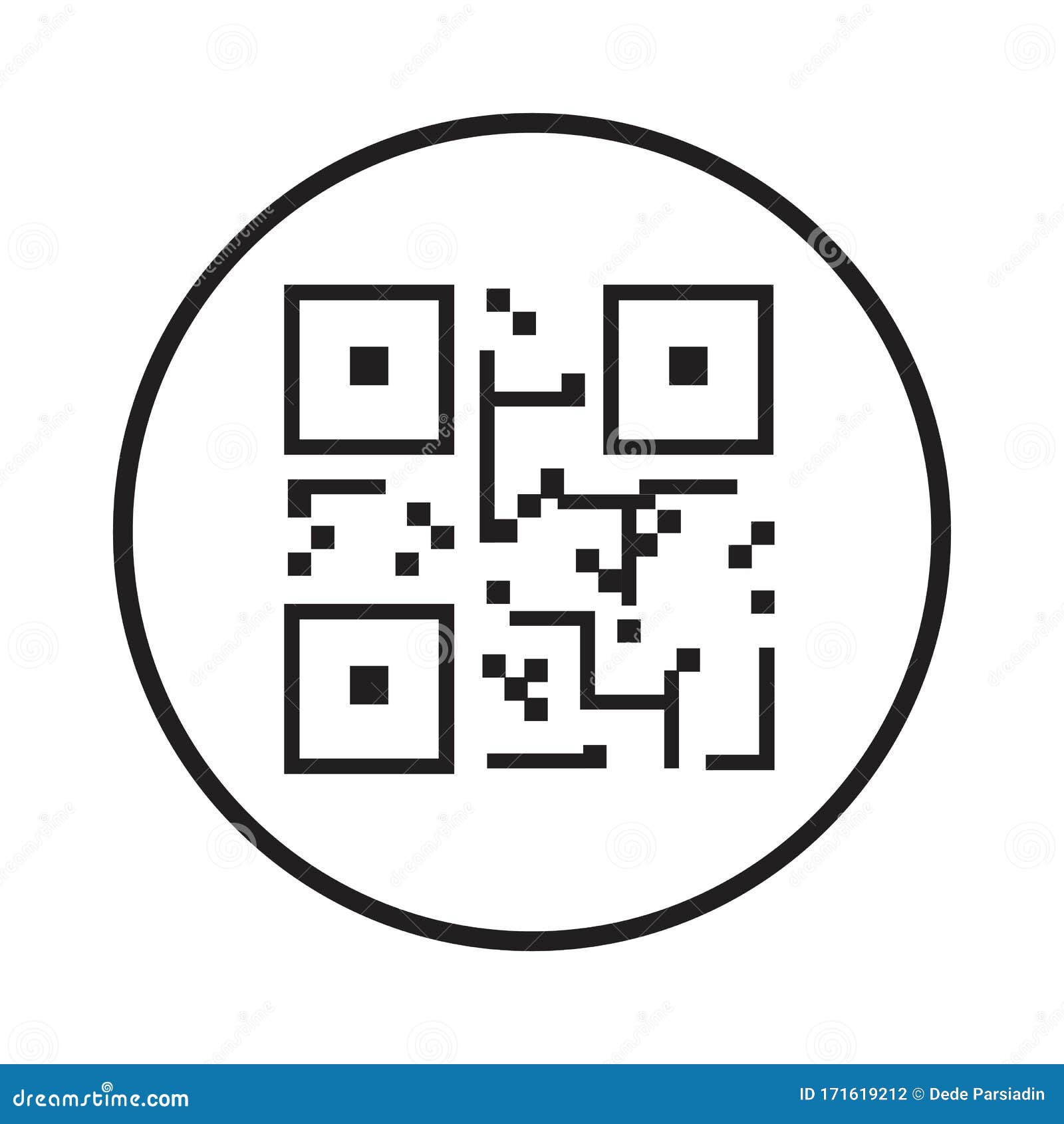 QR Code Icon - Identification Elements Illustrations, Vector Sign ...