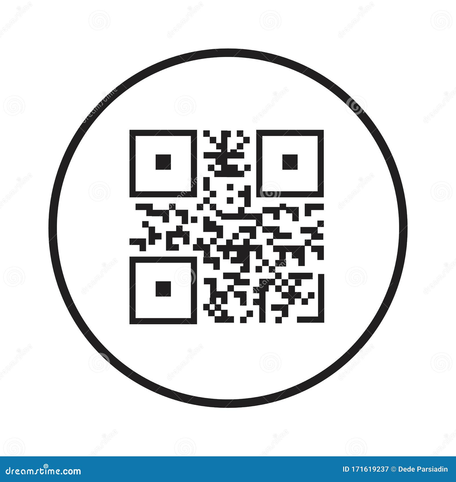 QR Code Icon - Identification Elements Illustrations, Vector Sign ...