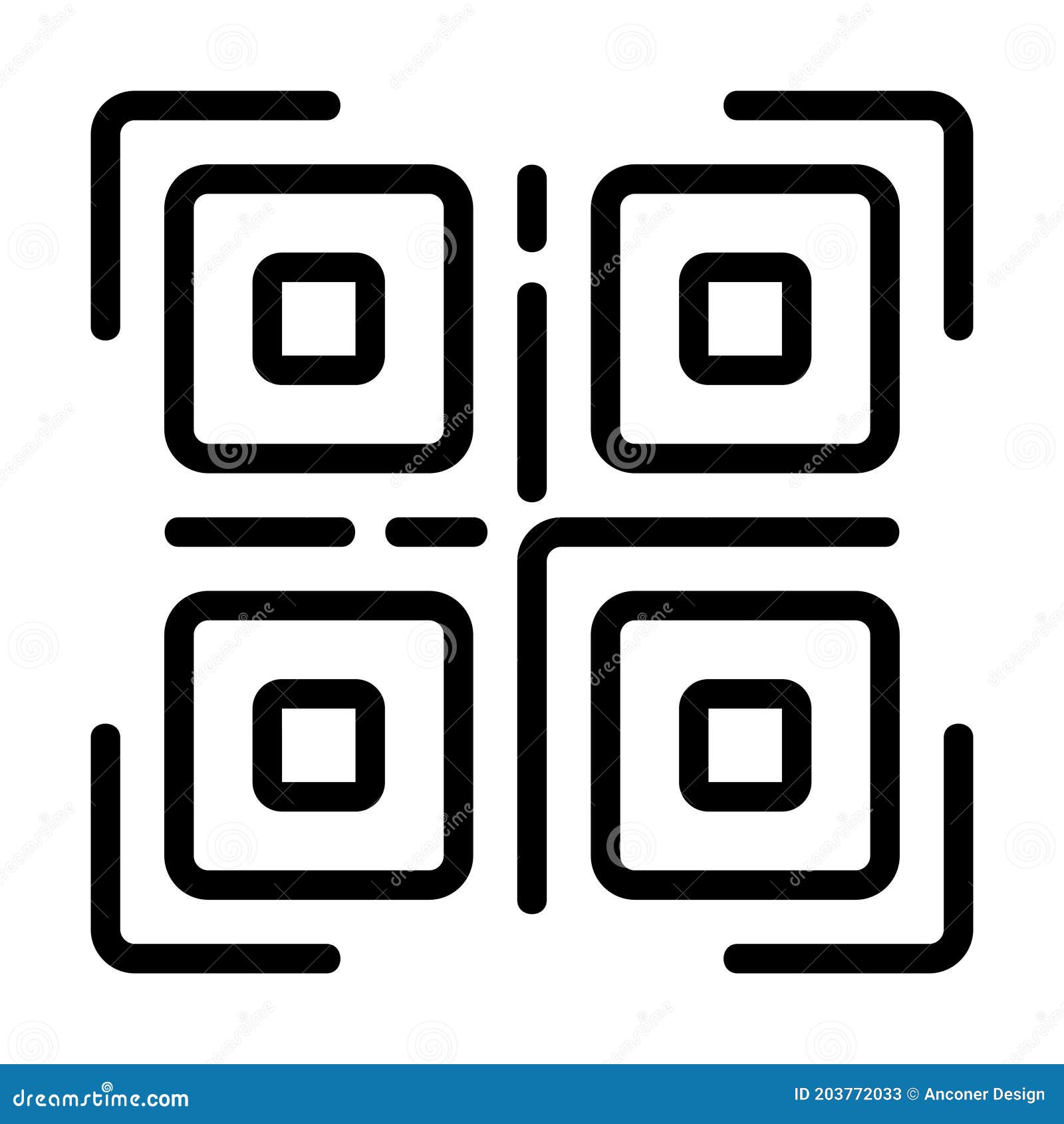 Qr Code Icon in Line Style for Any Projects Stock Vector - Illustration ...