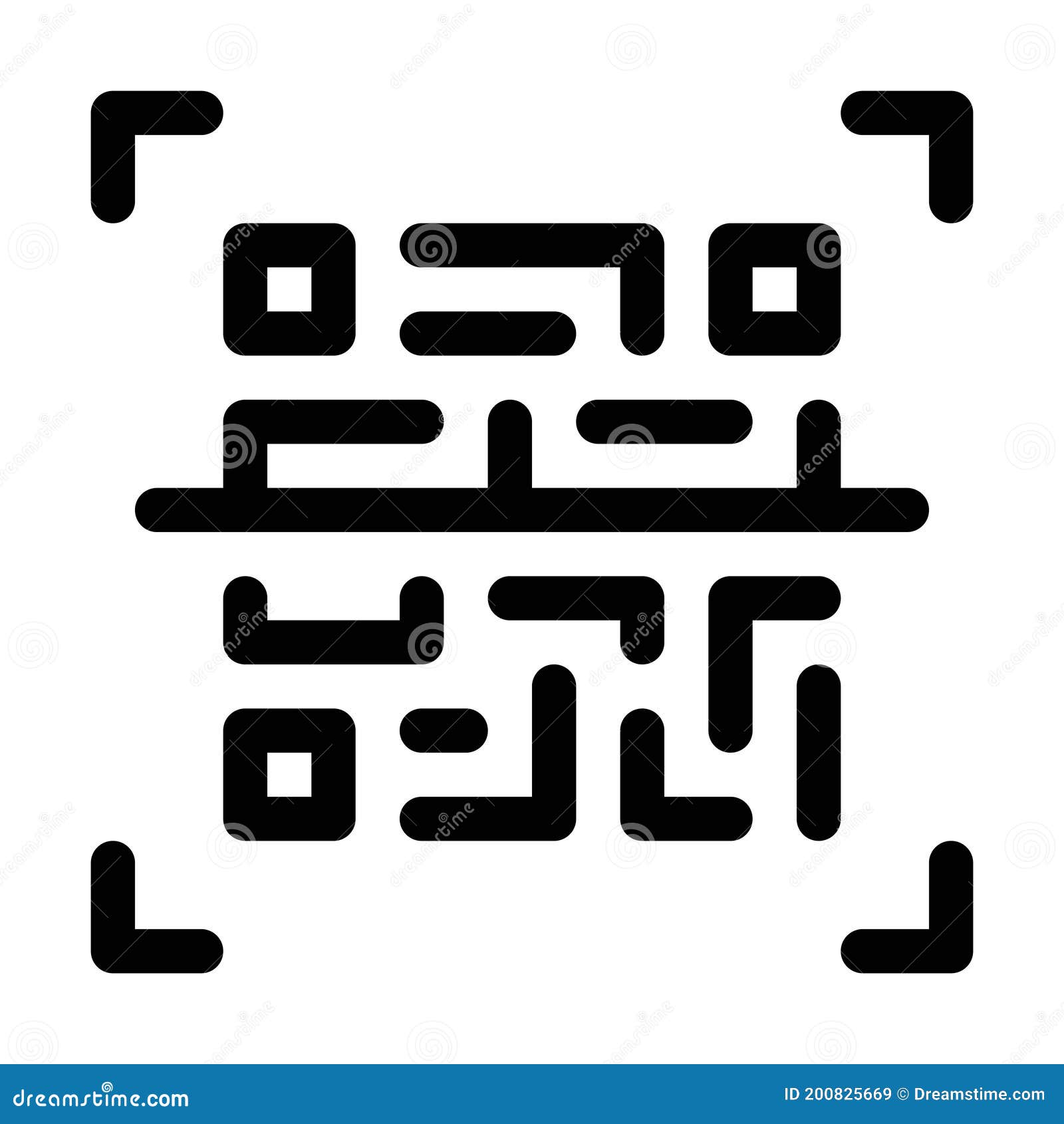 QR Code Icon in Line Style. Scanning QR Code Sign Stock Vector ...