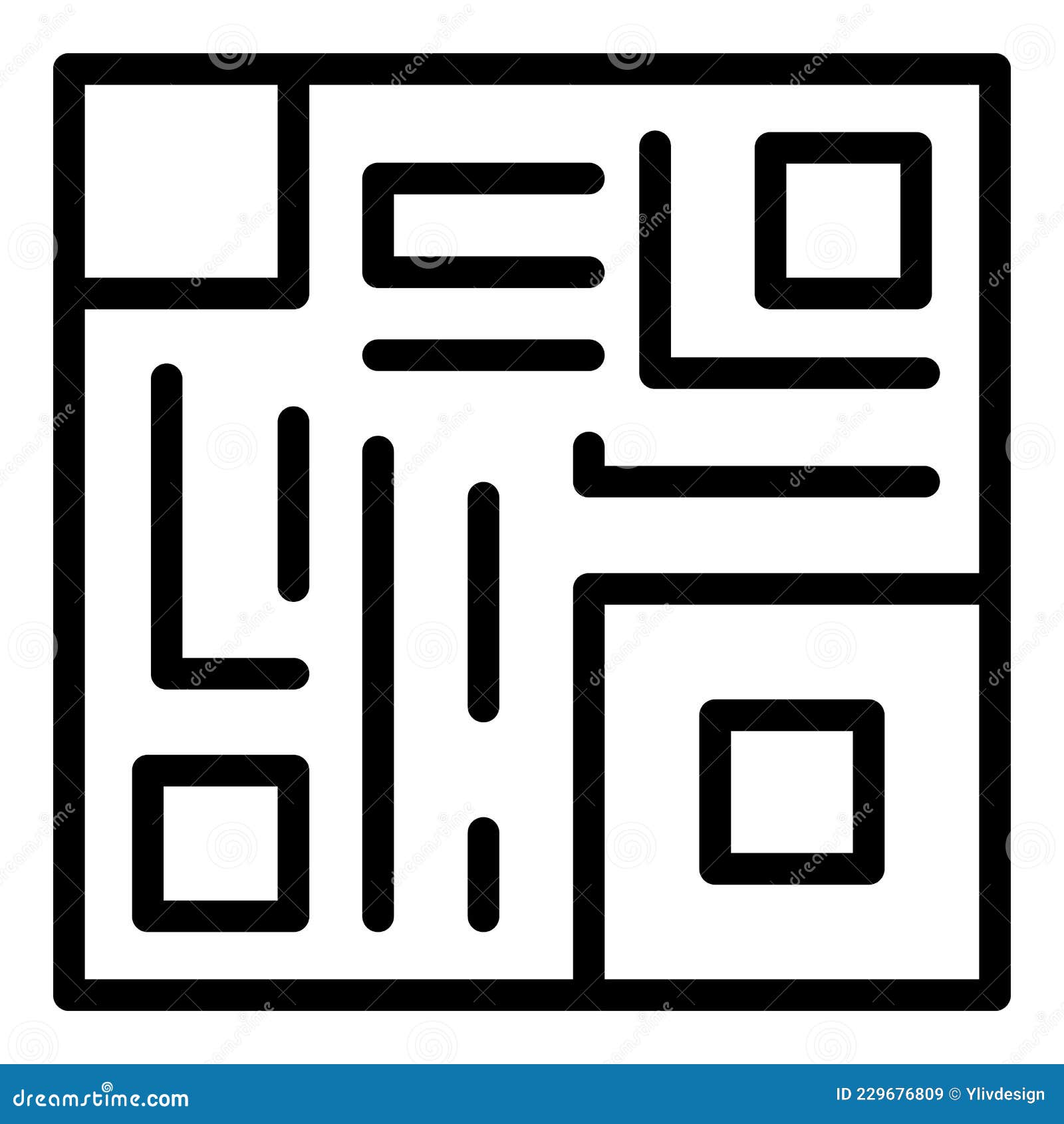 Qr Code Icon Outline Vector. Phone Scan Stock Vector - Illustration of ...