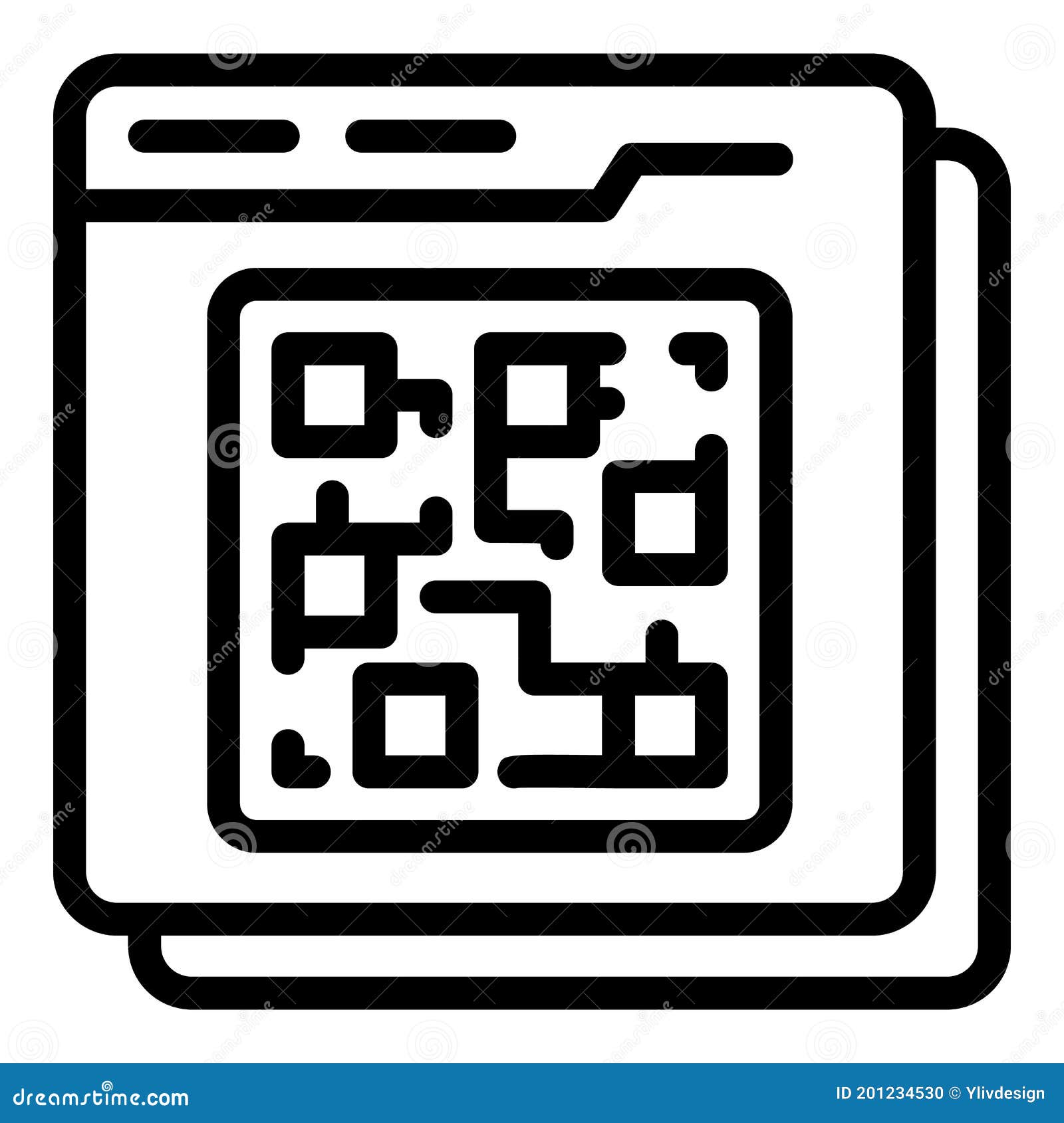 Qr Code Icon, Outline Style Stock Vector - Illustration of black ...