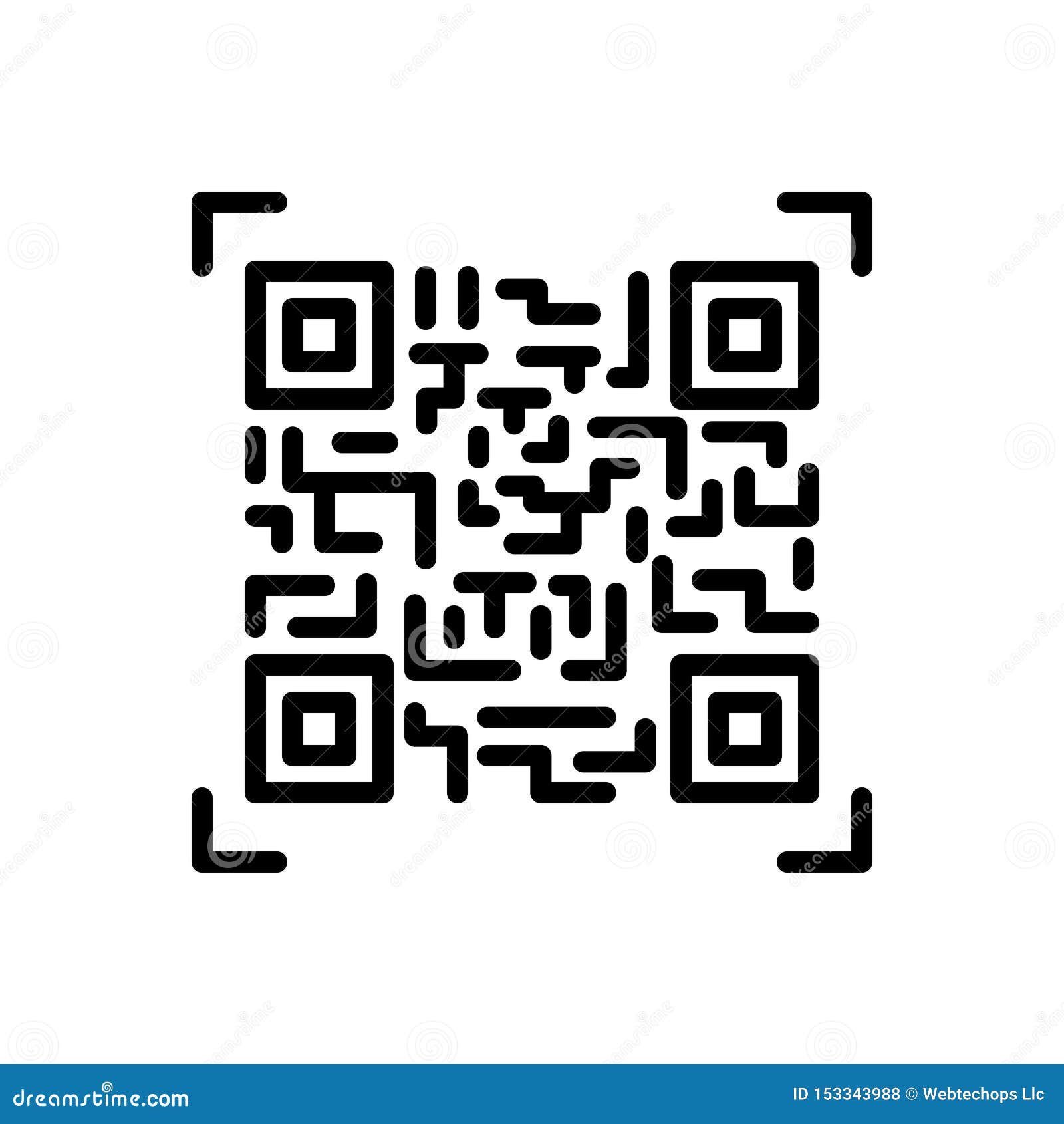 Black Line Icon for Qr Code, Scan and Technology Stock Vector ...