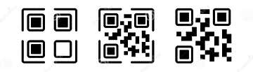 QR Code Icon Set. QR Scanner. QR Code Symbol in Square. Barcode Symbol ...