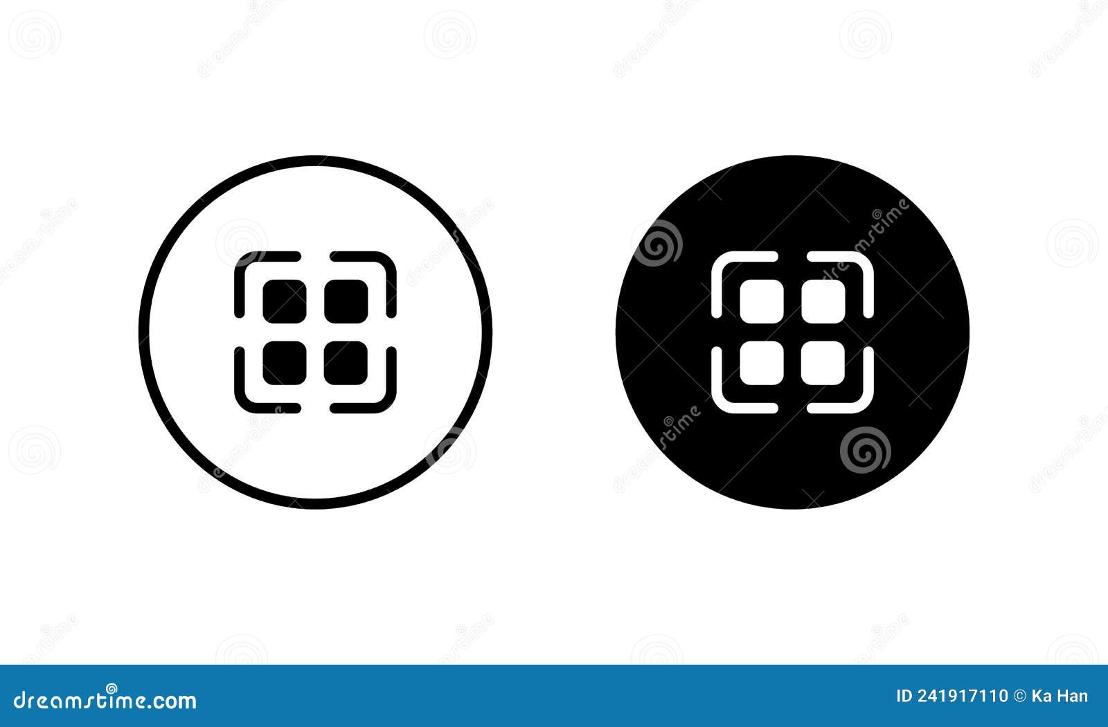 Qr Code Icon Sign Symbol in Circle Line Stock Vector - Illustration of ...