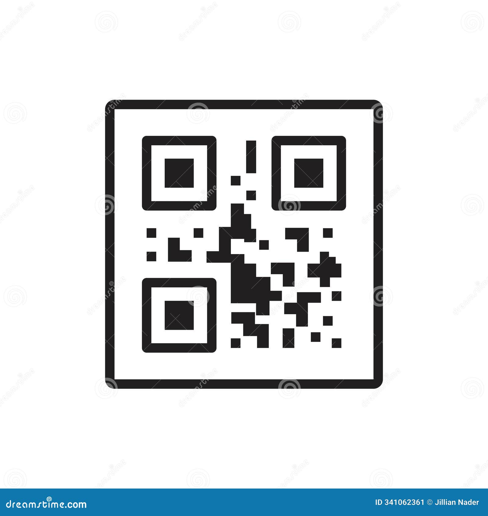 QR Code Icon Simple Thin Outline Stock Illustration - Illustration of ...