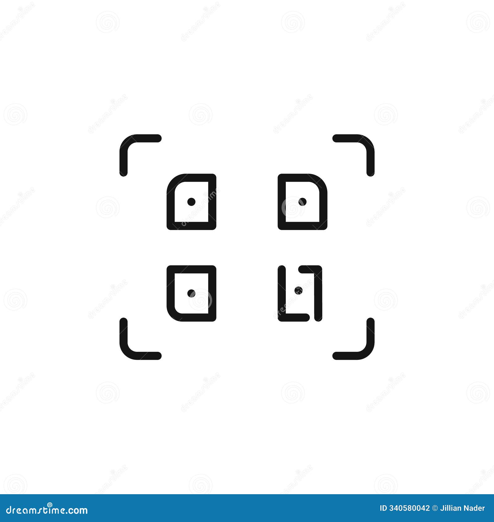 Qr Code Icon Thin Line Art Isolated Stock Illustration - Illustration ...