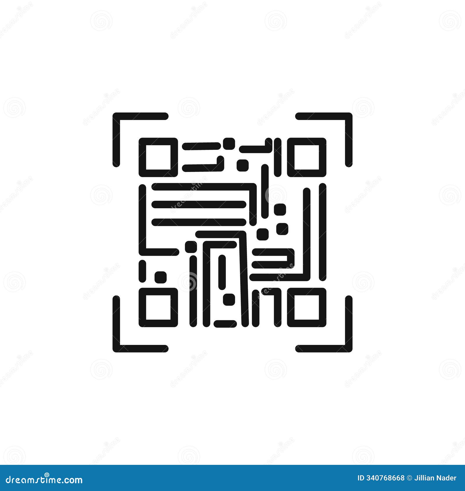 Qr Code Icon Thin Line Flat Illustration Stock Illustration ...