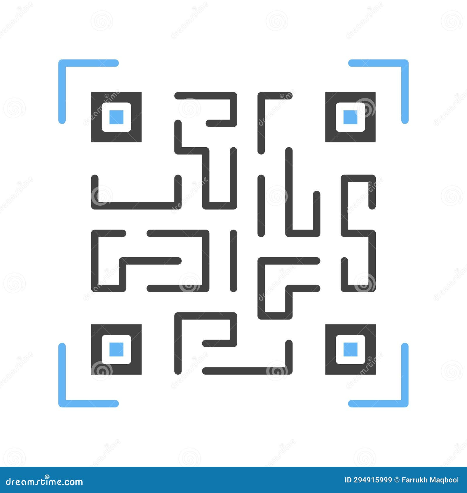 Qr Code icon vector image. stock illustration. Illustration of isolated ...