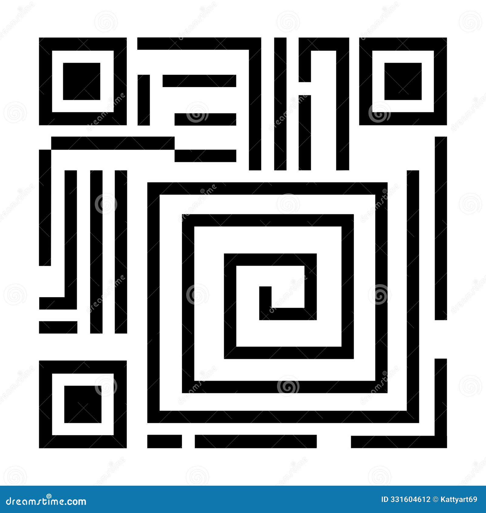 Stylized Qr Code, White Background Stock Vector - Illustration of logo ...
