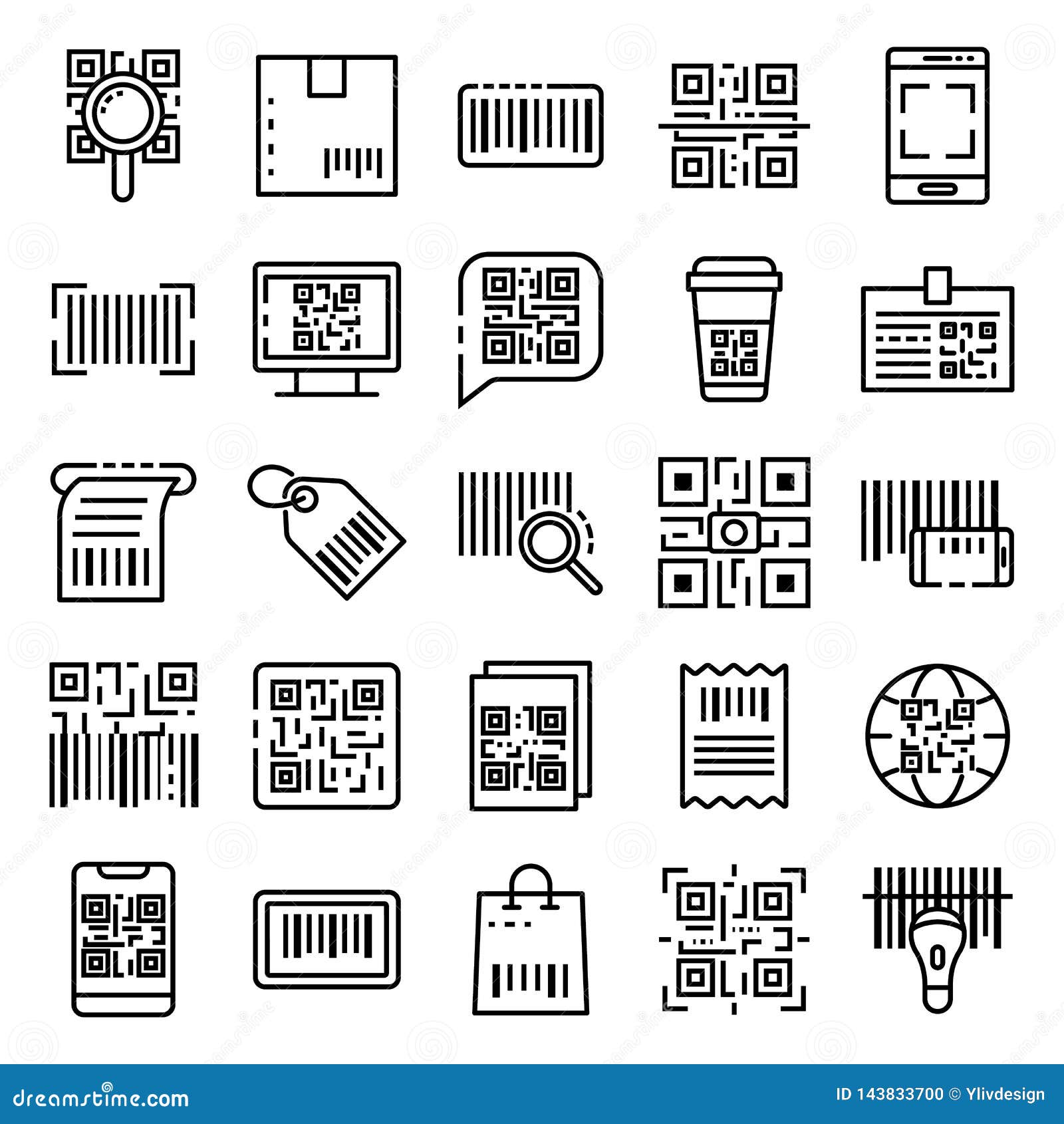 Bar And Qr Code Icons. Scan Barcode Symbol Vector Illustration ...