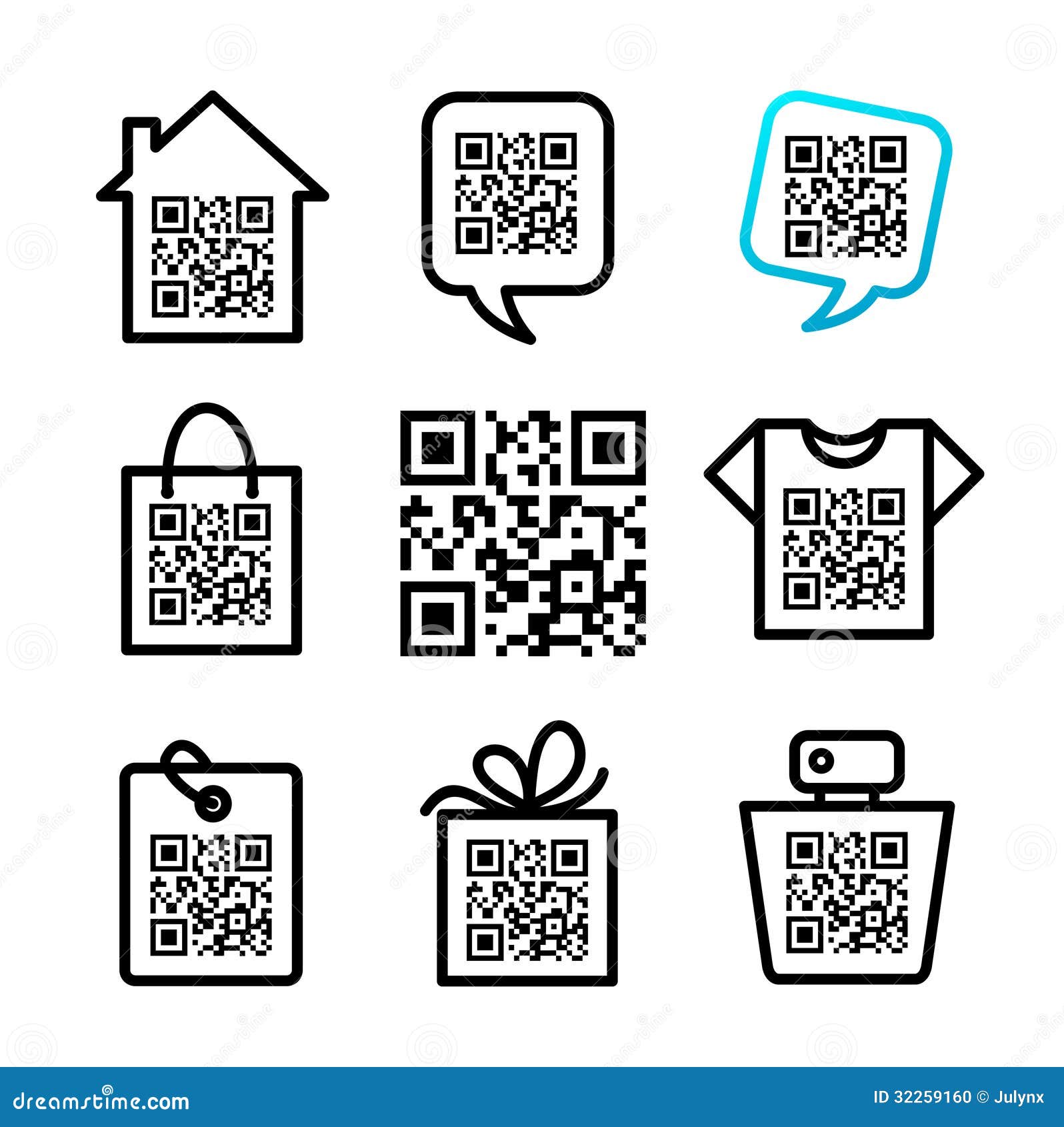 QR-Code. Set Pictograms Cartoon Vector | CartoonDealer.com #33782845
