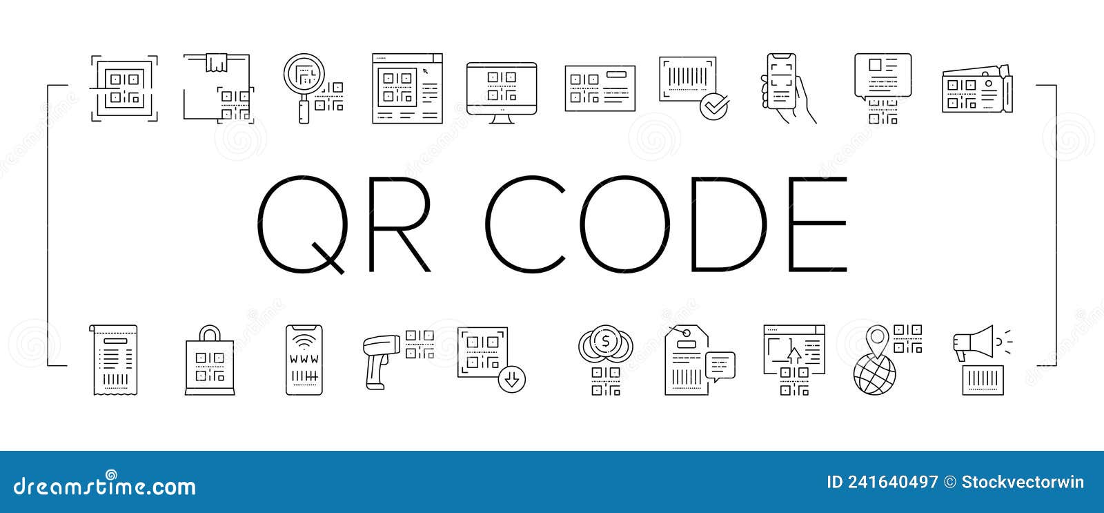 Qr Code Identification Collection Icons Set Vector . Stock Vector ...