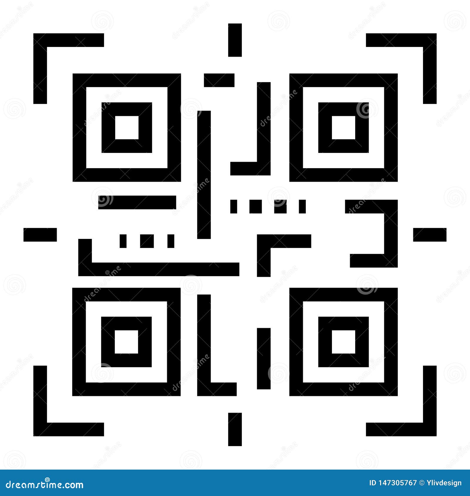 QR Code Identification Icon, Outline Style Stock Vector - Illustration ...