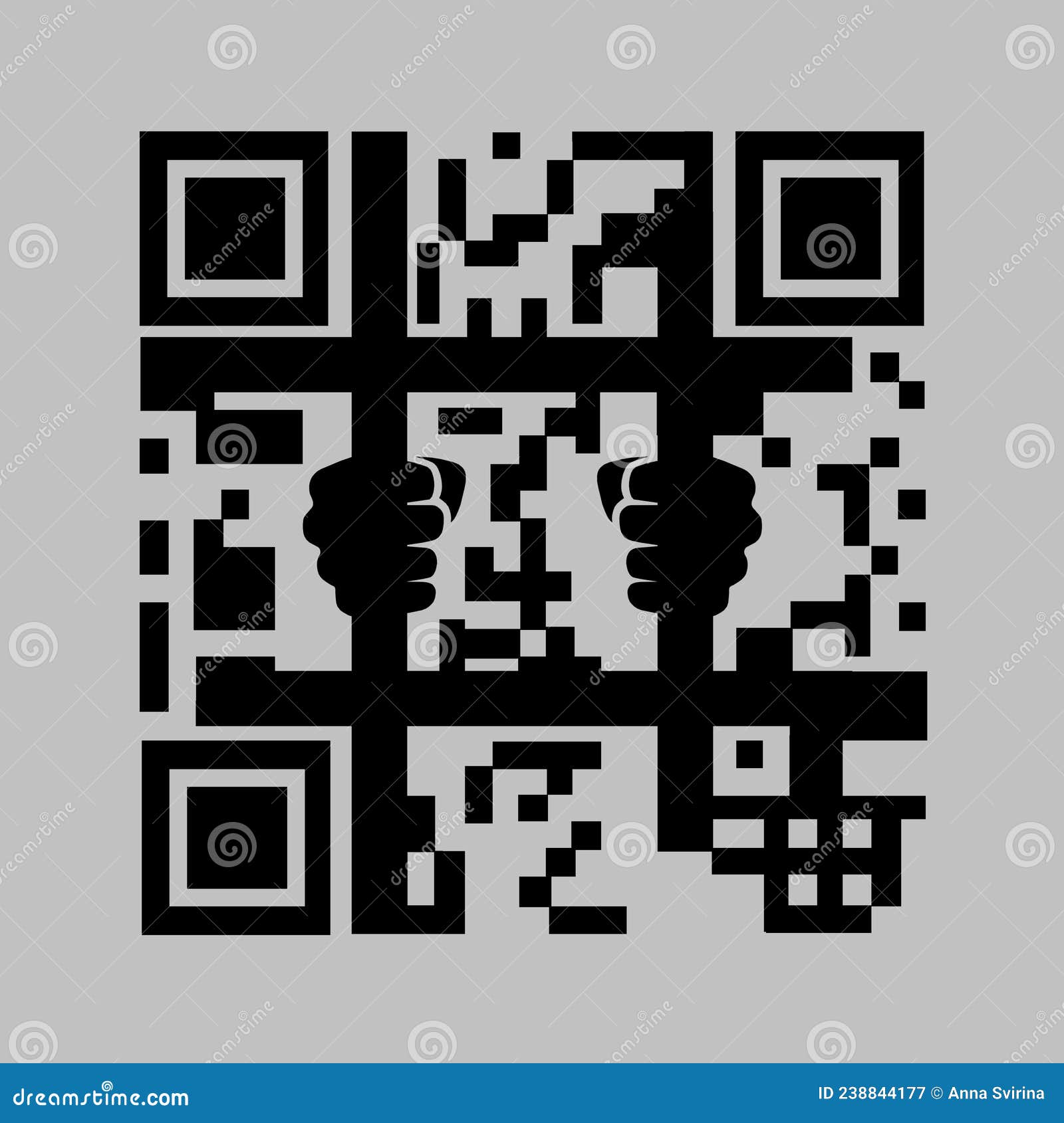 QR code imprisonment stock illustration. Illustration of oppression ...