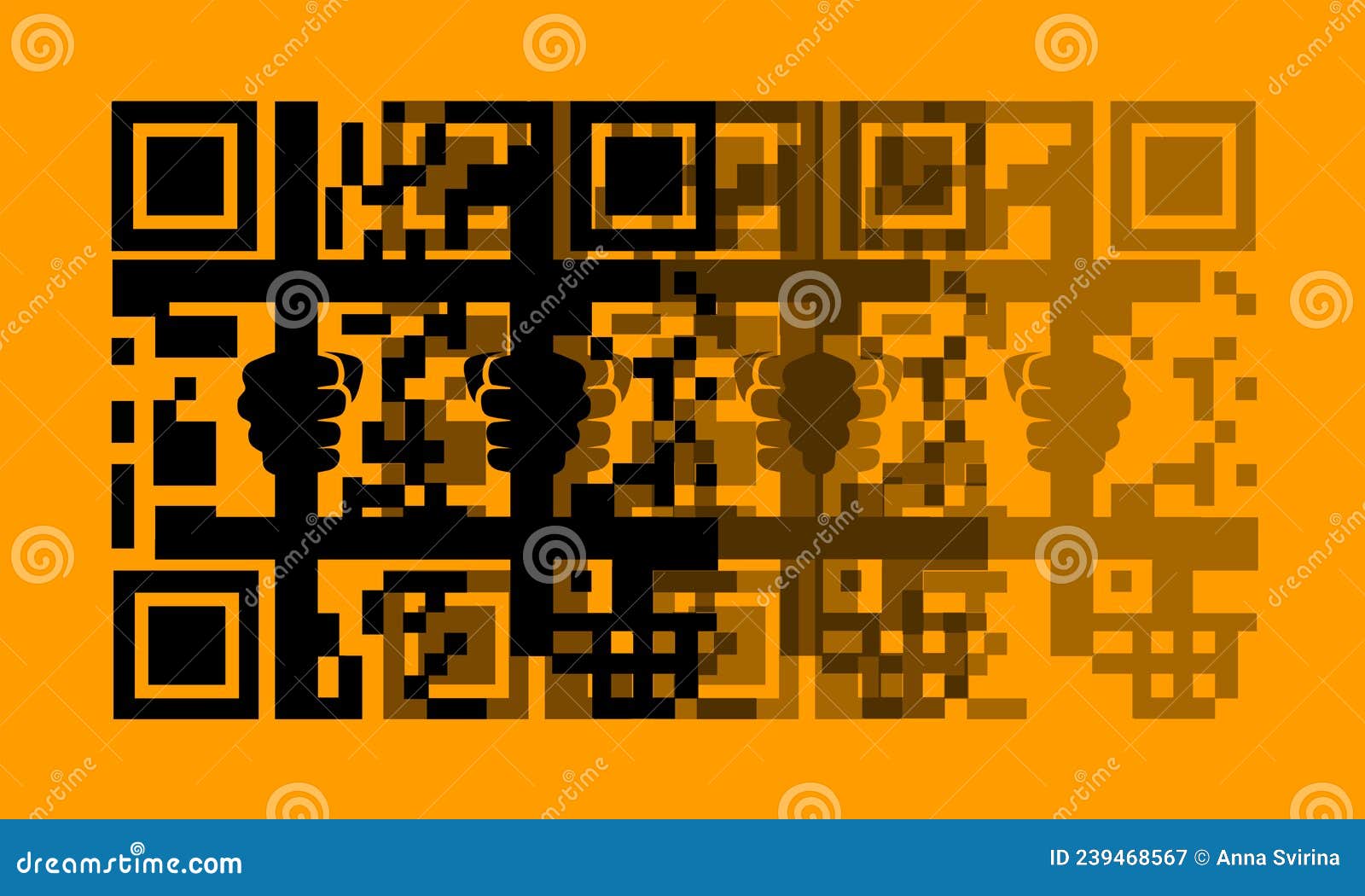 QR code imprisonment stock illustration. Illustration of rights - 239468567