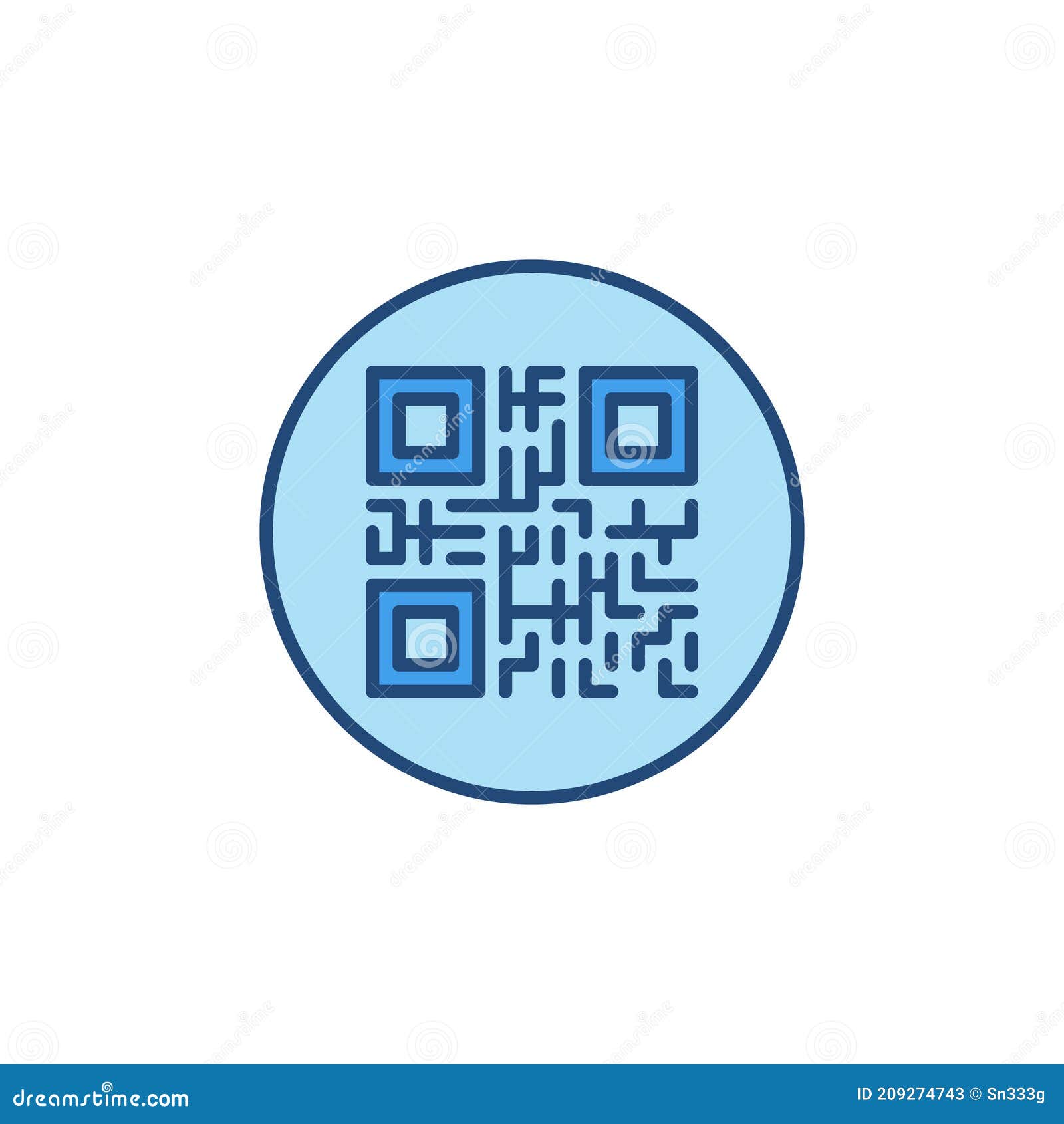 QR Code Inside Circle Vector Concept Colored Icon Stock Vector ...