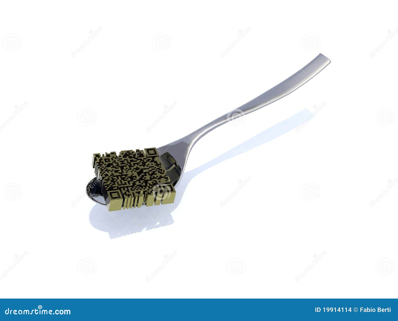 Qr code inside spoon stock illustration. Illustration of scan - 19914114