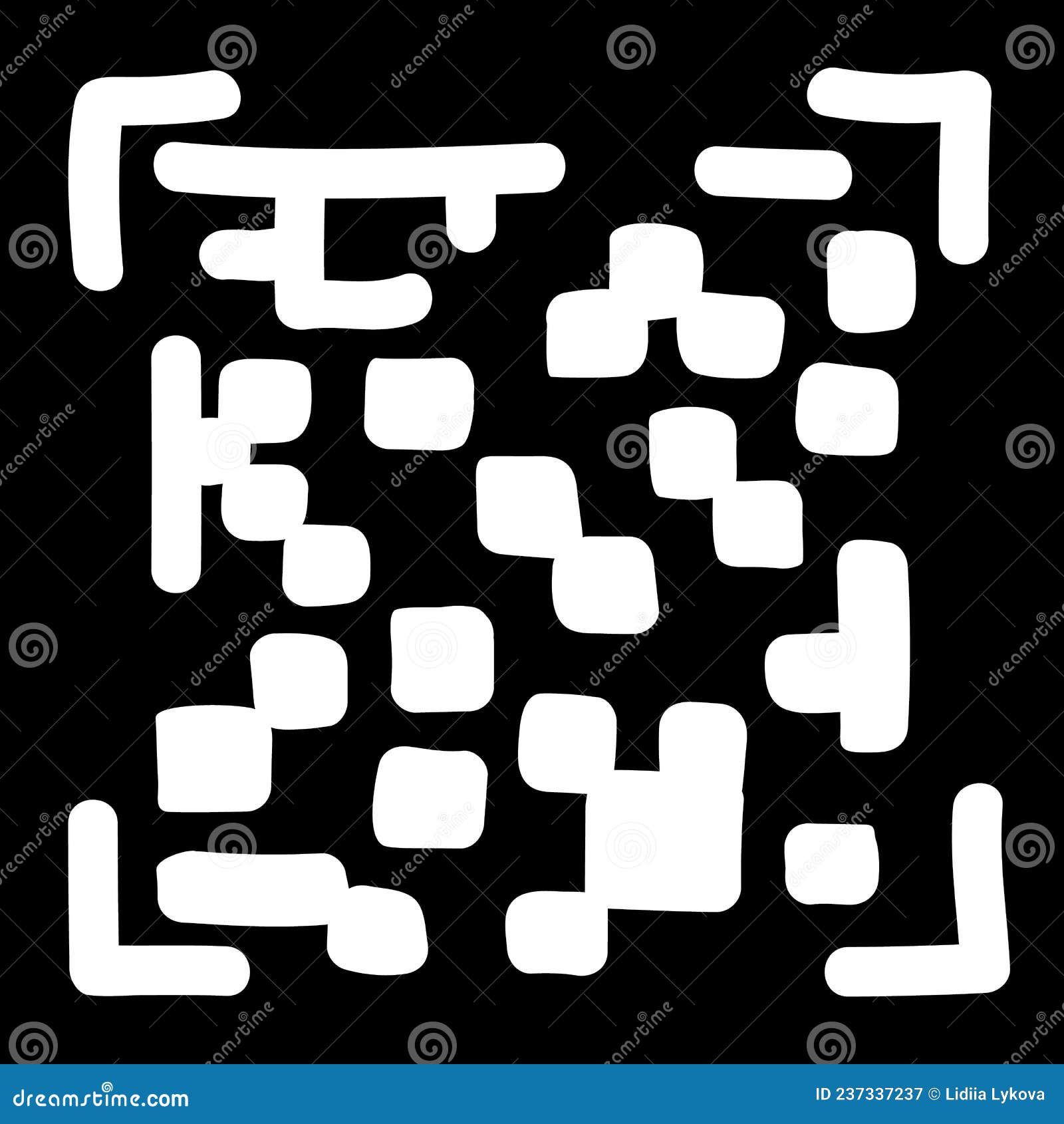 QR - Code Isolated on Black Background. Universal Product Scan Code in ...