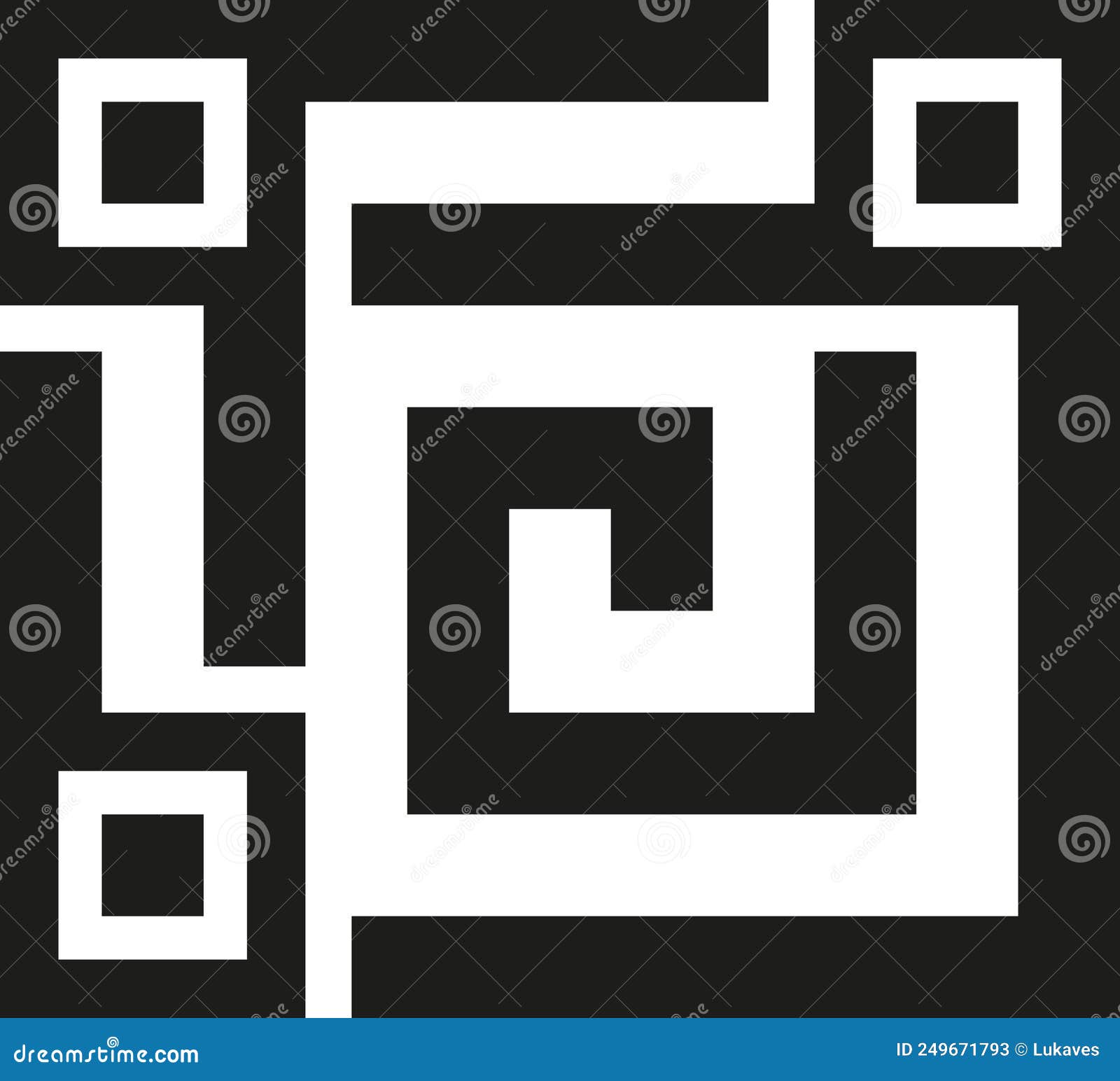 Qr code labyrinth stock vector. Illustration of isolated - 249671793