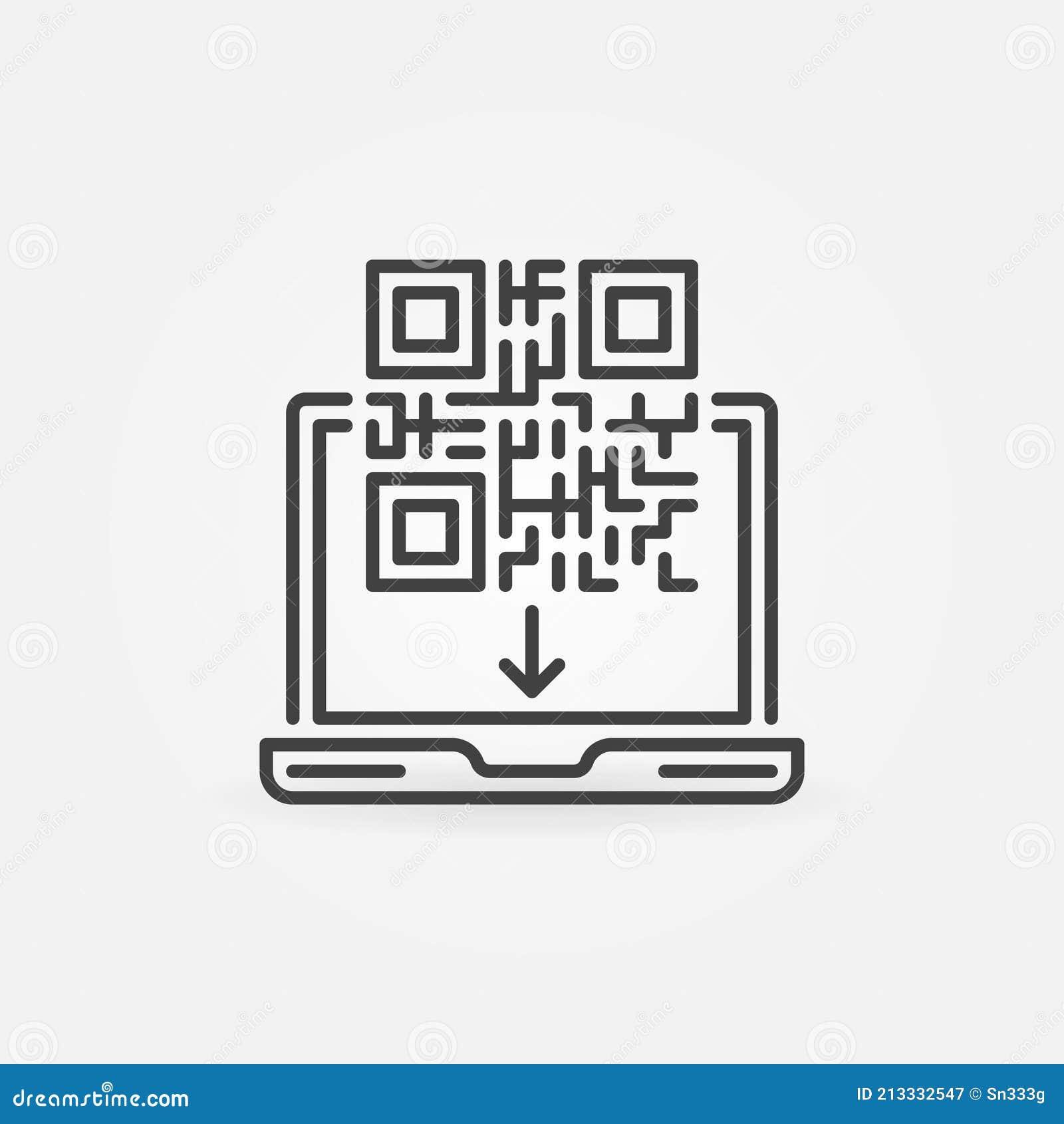 QR Code with Laptop Linear Vector Concept Icon Stock Vector ...