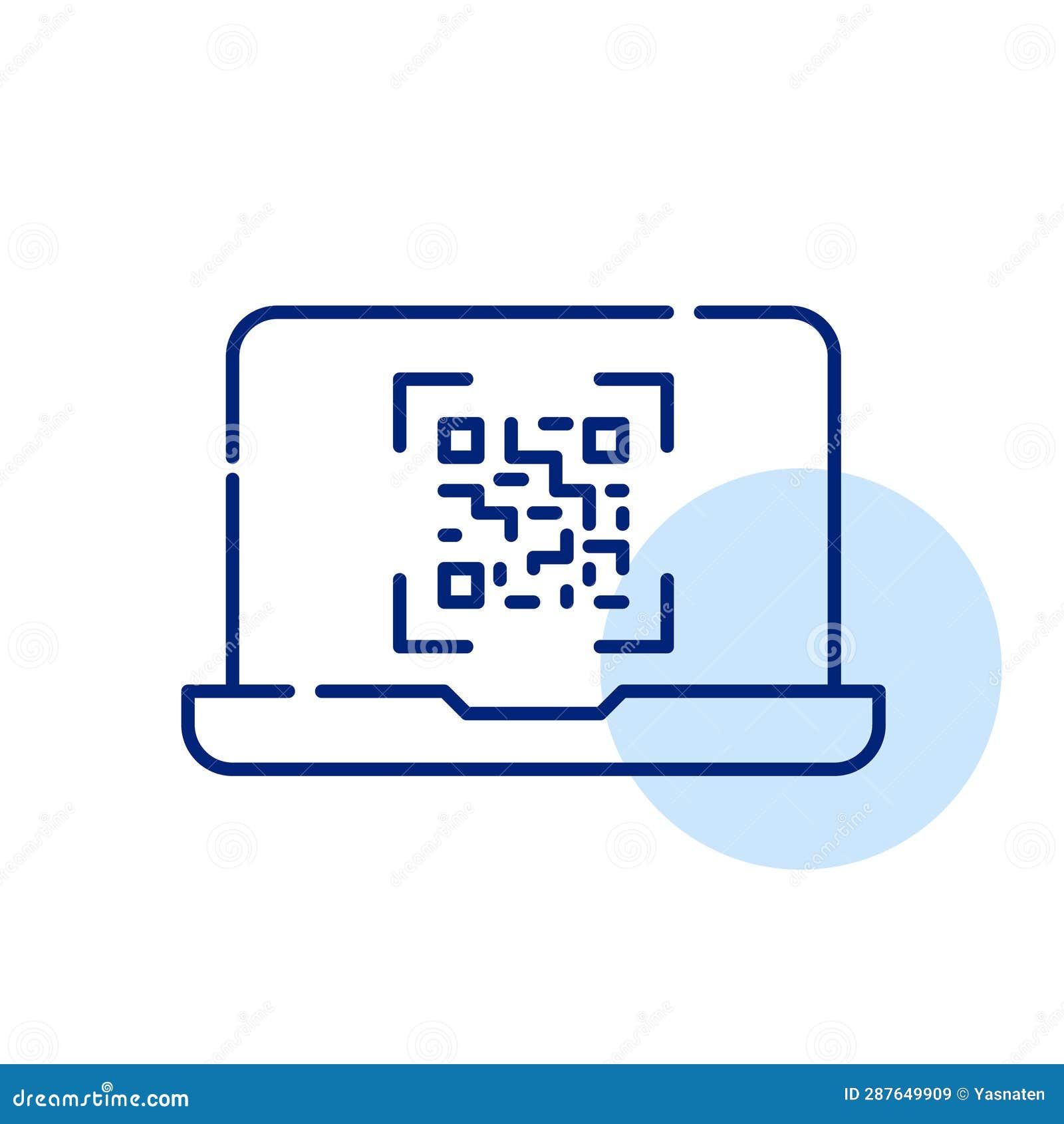 Qr Code on Laptop. Scan To Access Information. Pixel Perfect Icon Stock ...