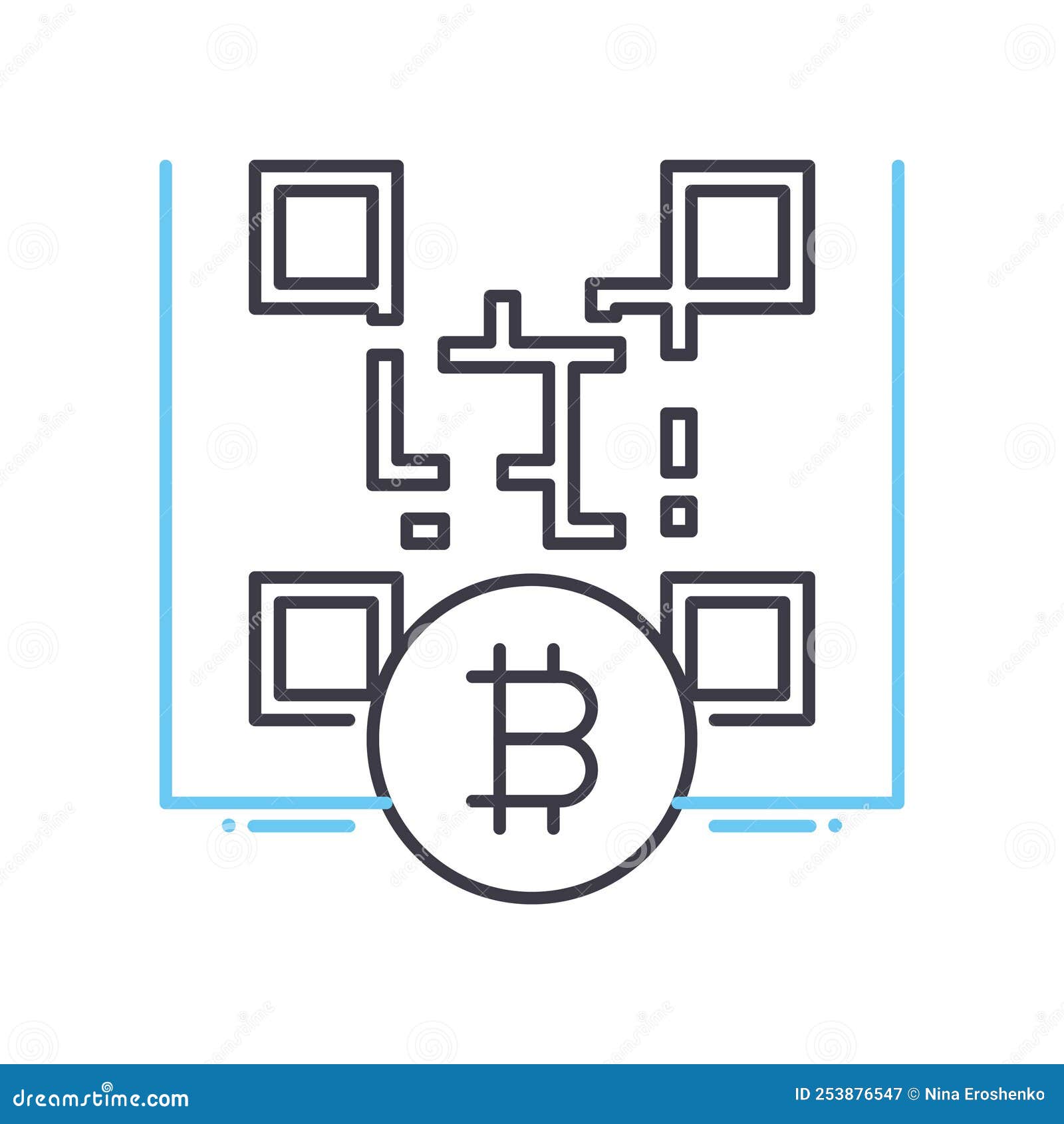 Qr Code Line Icon, Outline Symbol, Vector Illustration, Concept Sign ... Qr Code Line Icon, Outline Symbol, Vector Illustration, Concept Sign ...
