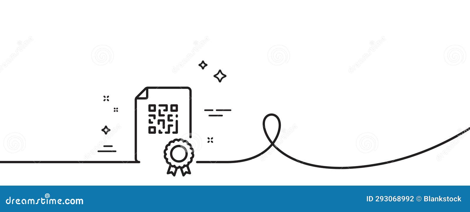 Qr Code Line Icon. Scan Barcode Sign. Continuous Line with Curl. Vector ...